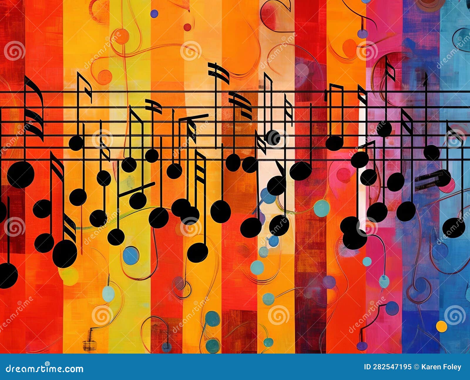 Pop Art Musical Notes stock illustration. Illustration of music - 282547195