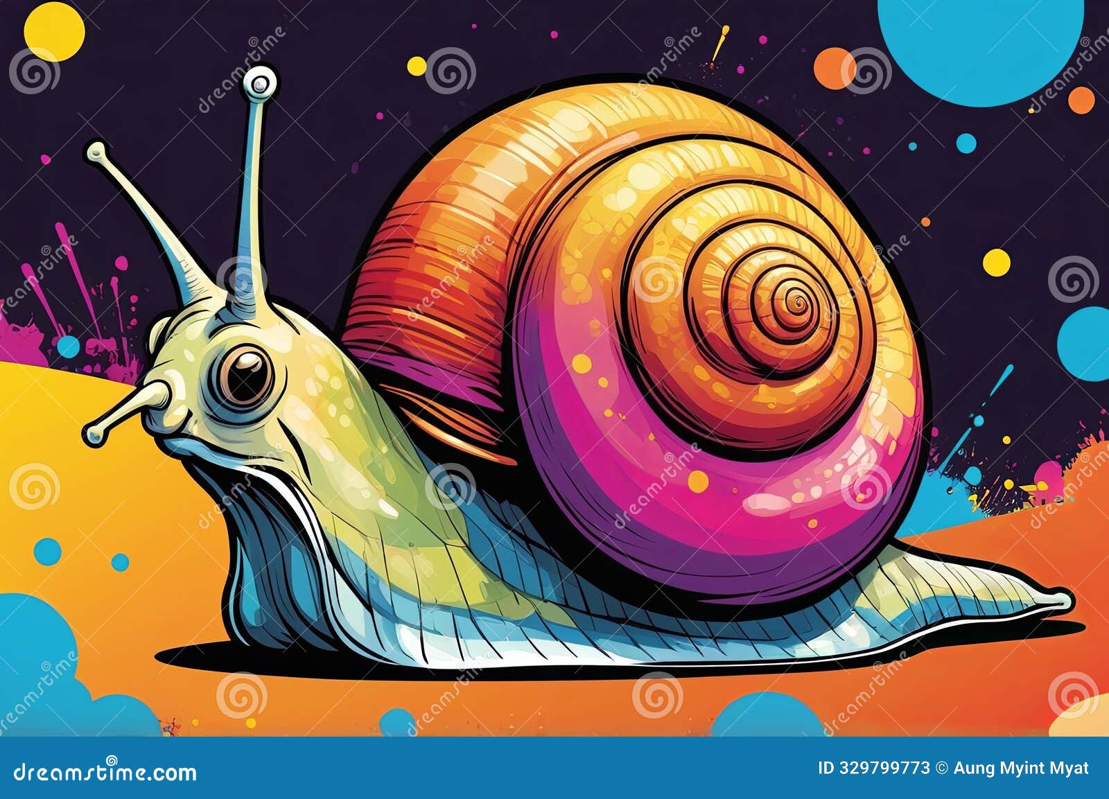 Pop Art, an Image of a Snail Stock Illustration - Illustration of ...