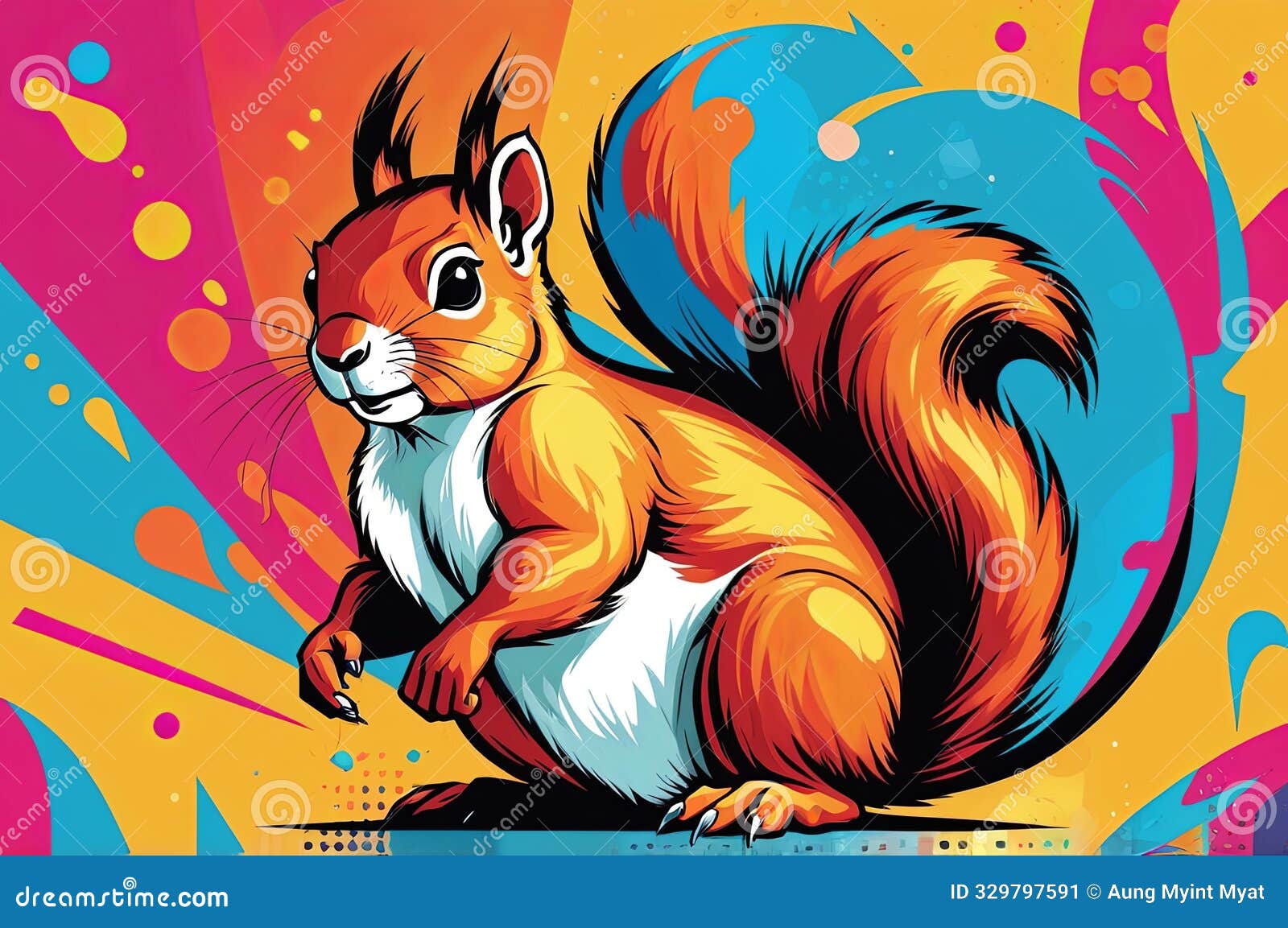 Pop Art, an Image of a Squirrel Stock Illustration - Illustration of nature, cartoon: 329797591