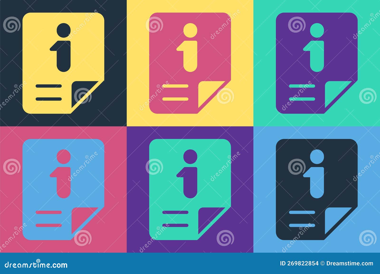 Pop Art Information Icon Isolated on Color Background. Vector Stock ...