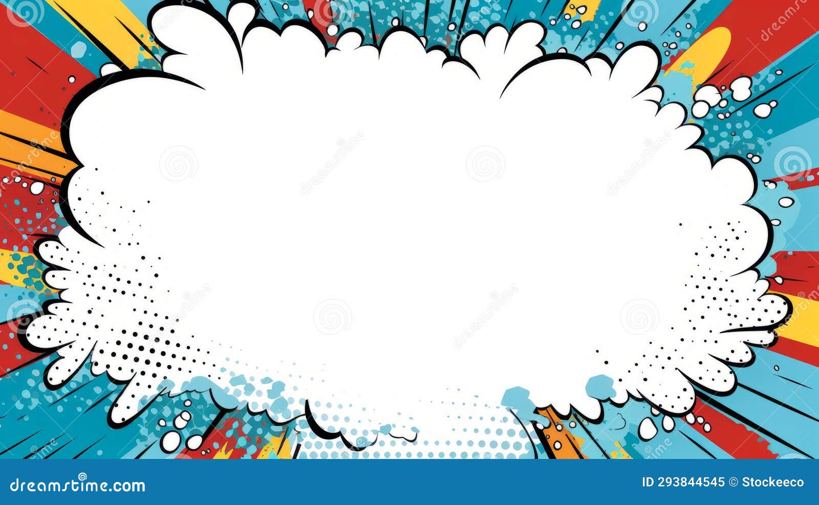 Vibrant Pop Art Comic Speech Bubble on White Background Stock ...