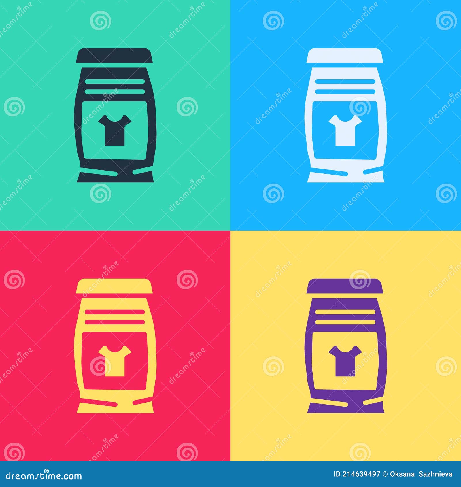 Pop Art Laundry Detergent for Automatic Wash Machine Icon Isolated on ...