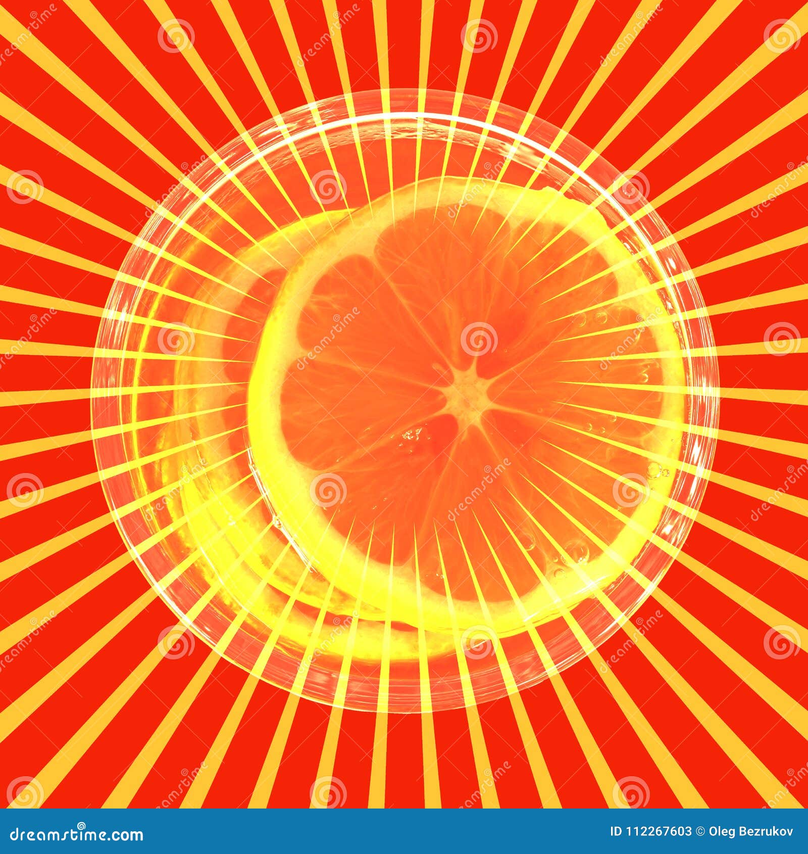 Pop Art. Lemon Slices As the Sun Stock Illustration - Illustration of ...