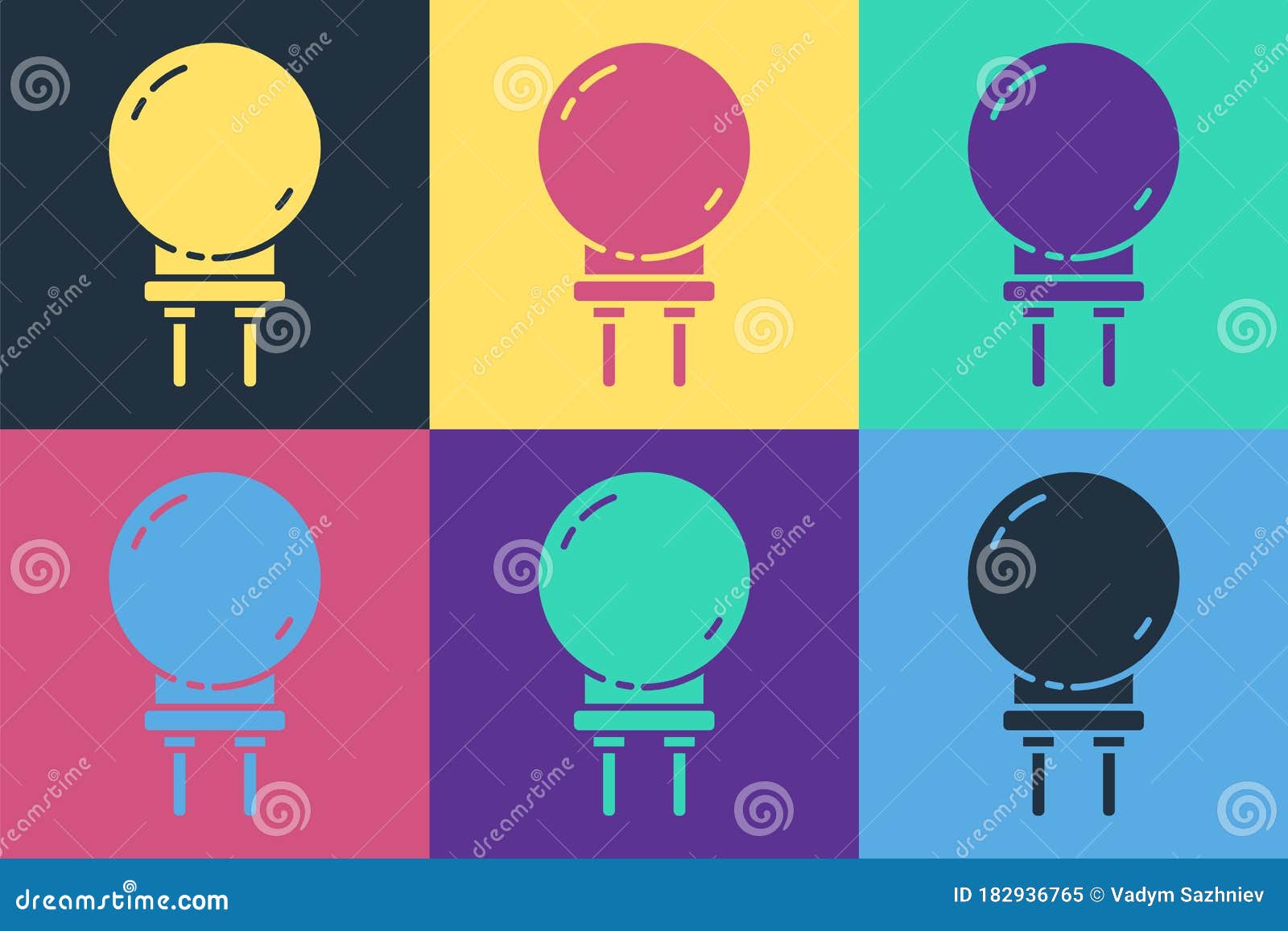 Pop Art Light Emitting Diode Icon Isolated on Color Background ...
