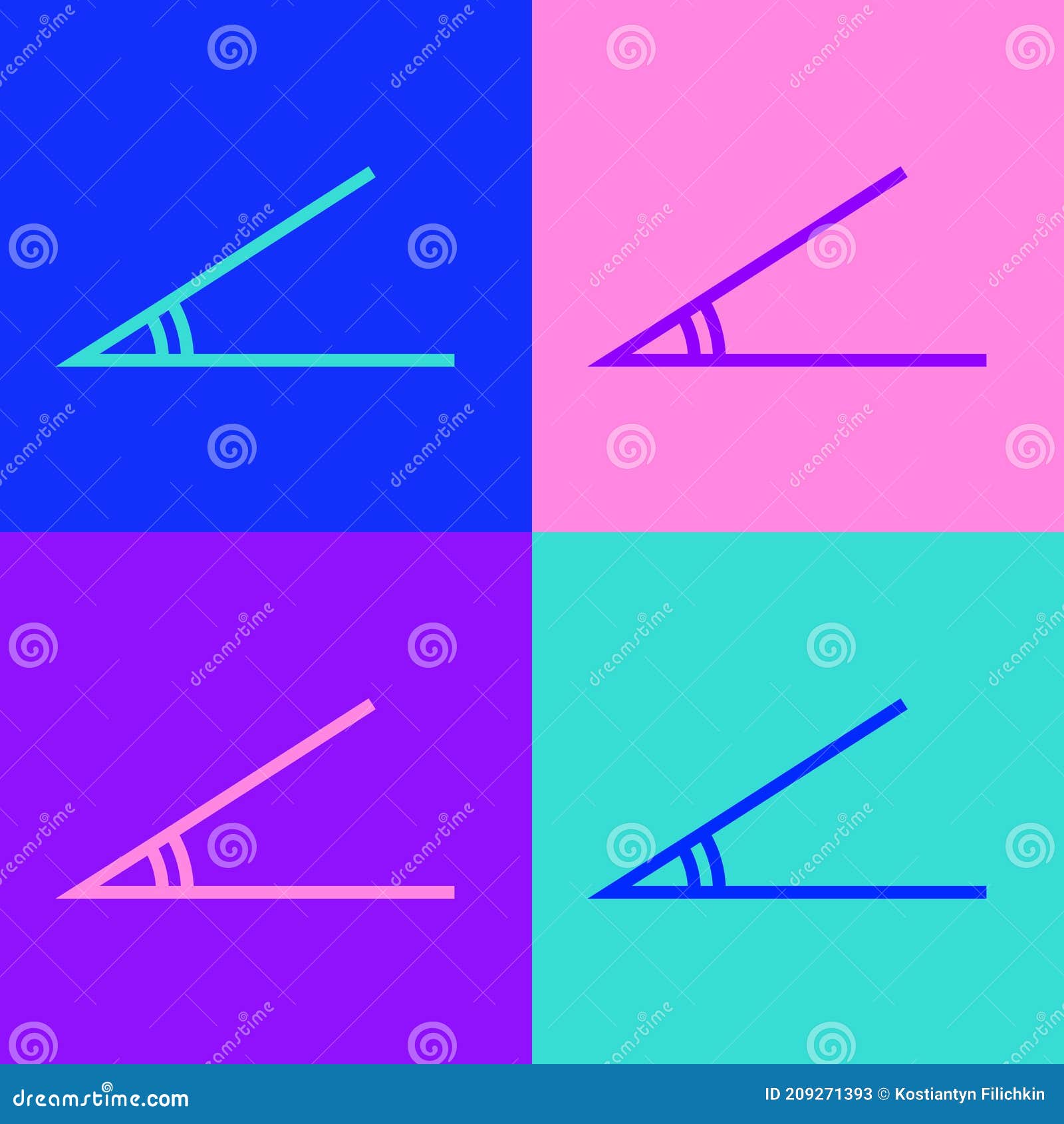Two Color Obtuse Angle Of 135 Degrees Vector Icon From Other Concept ...