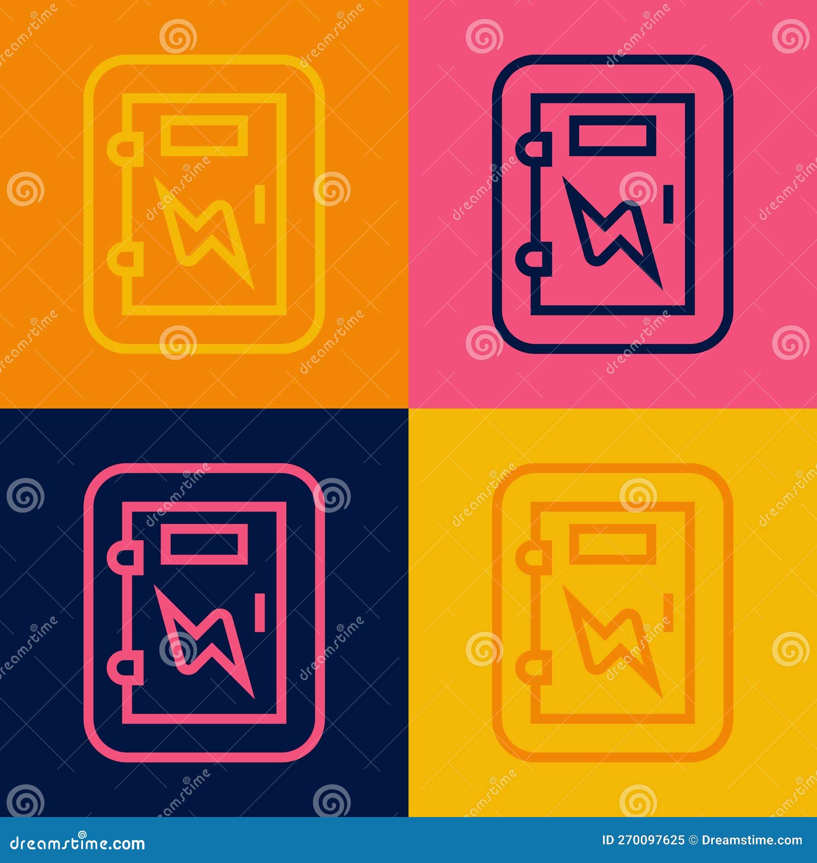 Pop Art Line Electrical Panel Icon Isolated on Color Background. Vector ...