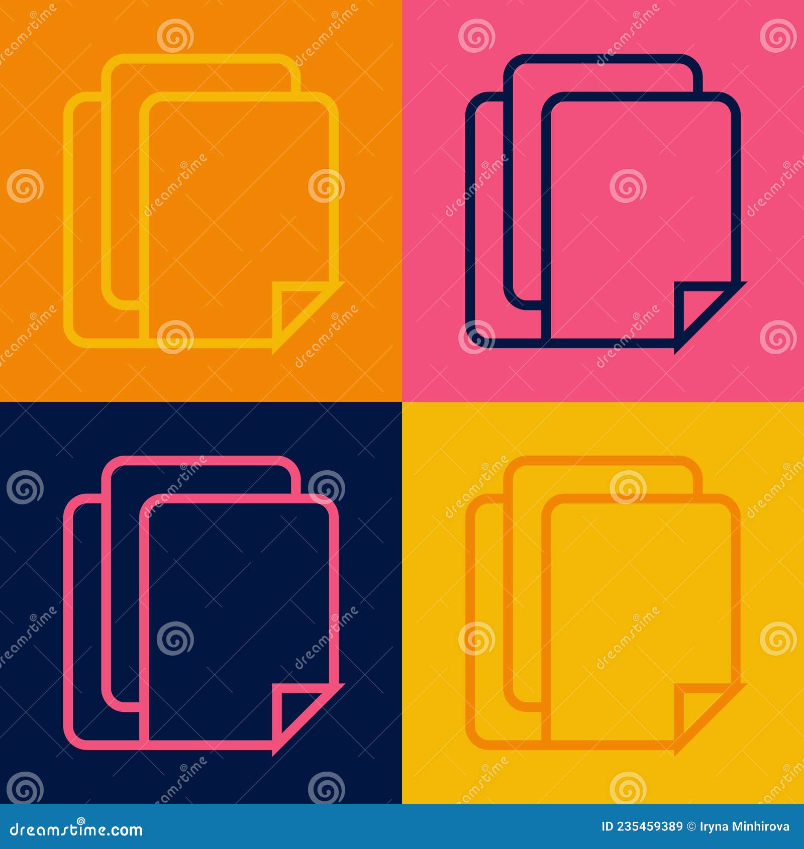 Pop Art Line File Document Icon Isolated on Color Background. Checklist ...