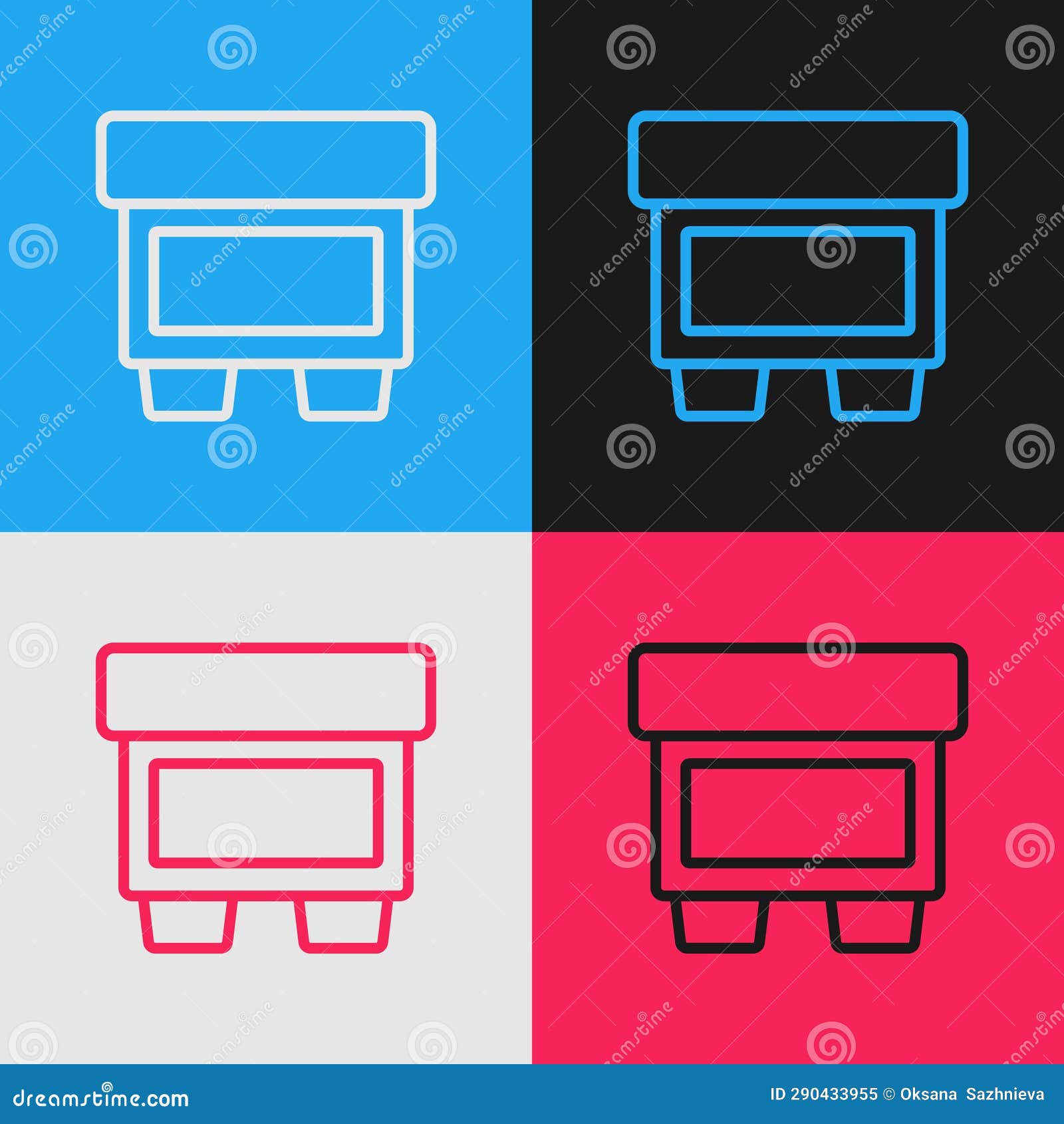 Pop Art Line Fuse of Electrical Protection Component Icon Isolated on ...