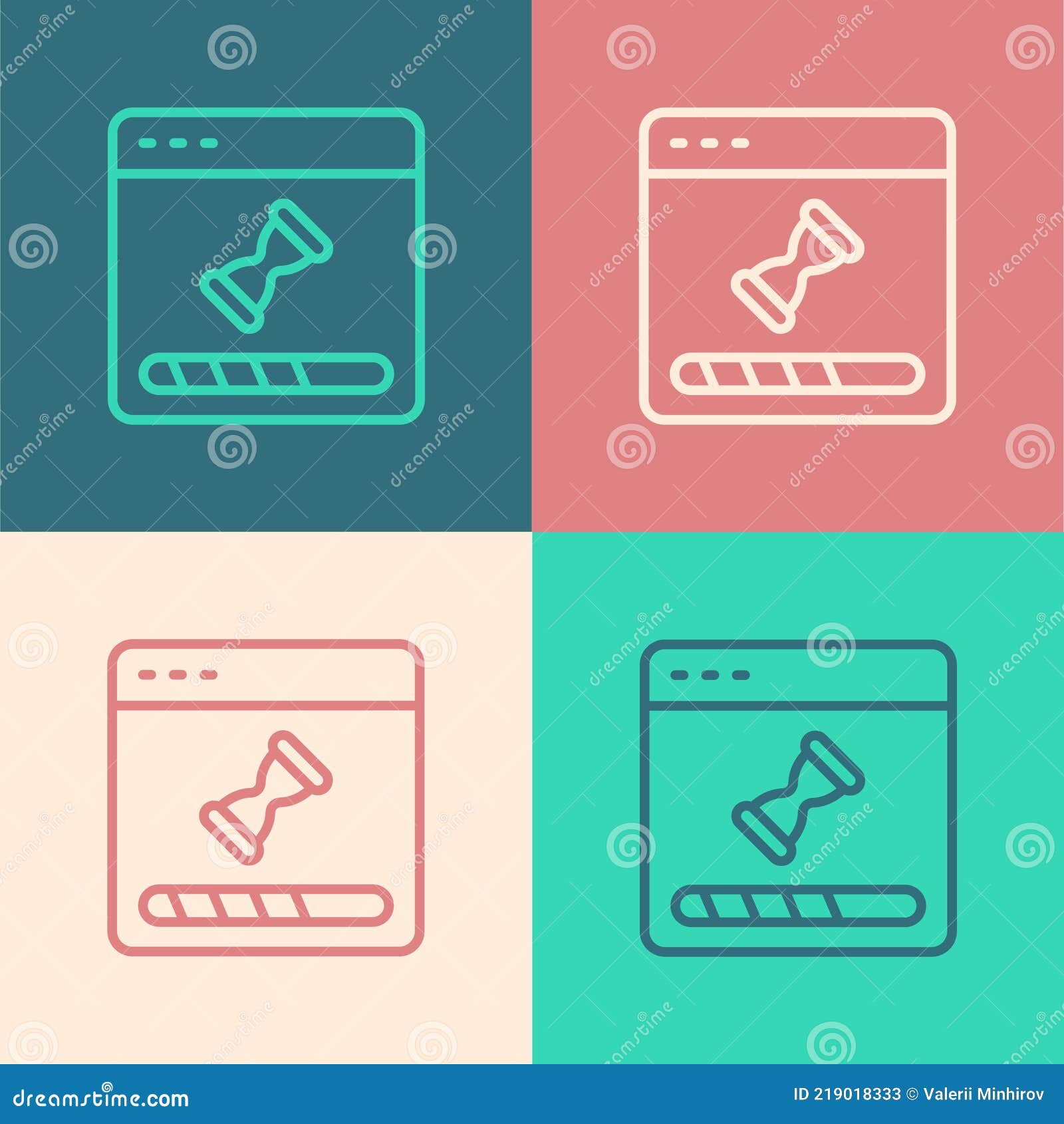 Line Loading Icon Isolated On White Background. Download In Progress ...