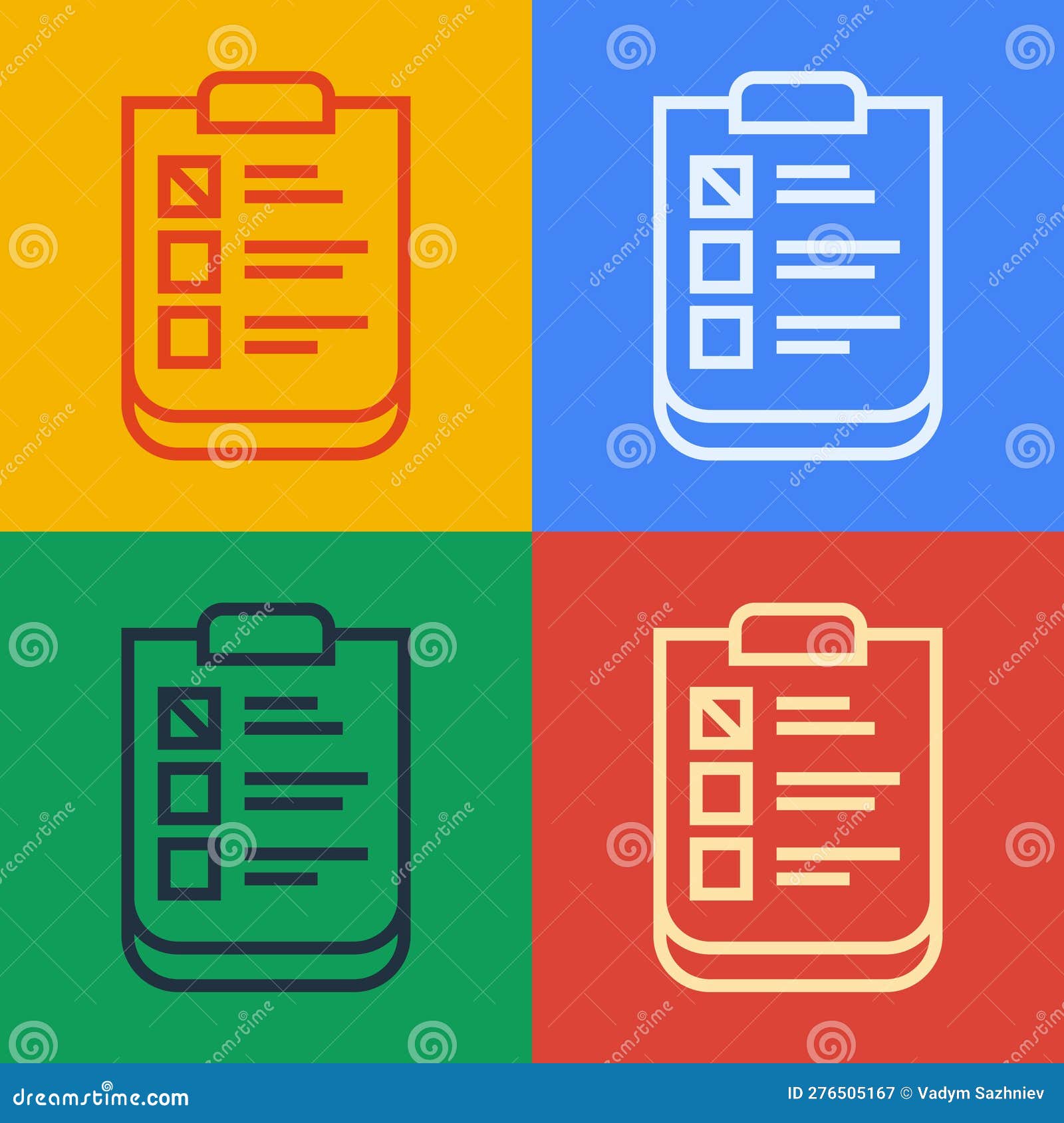 Pop Art Line Psychological Test Icon Isolated on Color Background ...