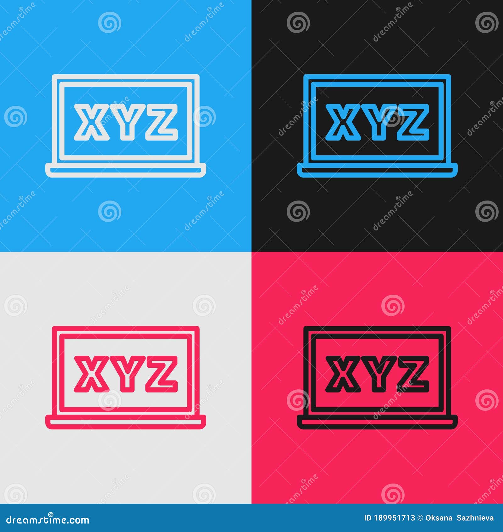 Pop Art Line XYZ Coordinate System on Chalkboard Icon Isolated on Color ...