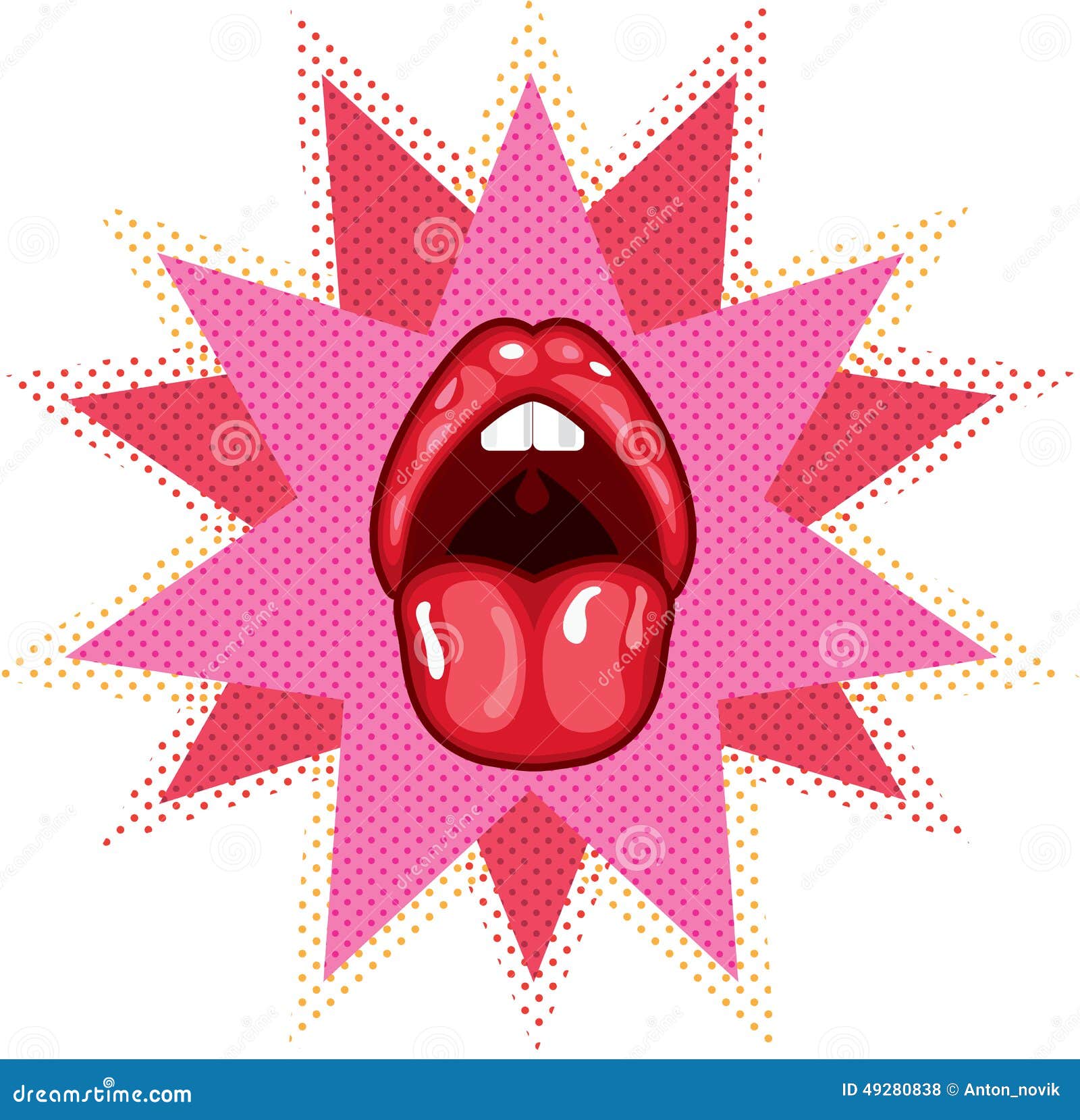 Pop Art Lips and Tongue Vector Stock Vector - Illustration of cool ...