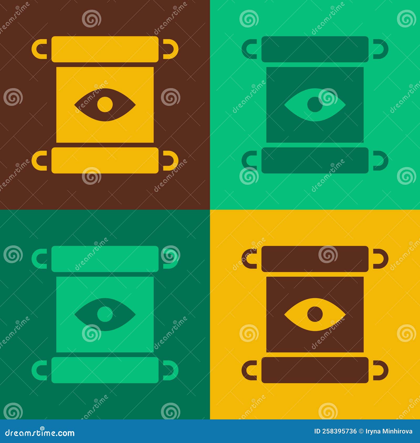 Pop Art Magic Scroll Icon Isolated On Color Background. Decree, Paper ...