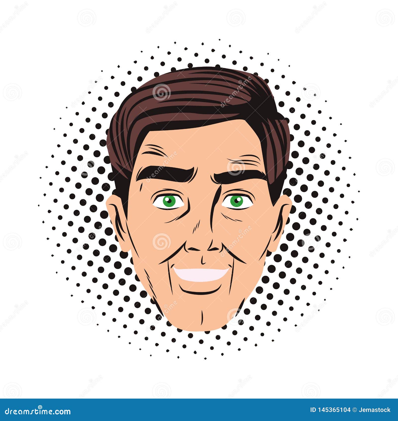 Pop art man face stock vector. Illustration of idea - 145365104