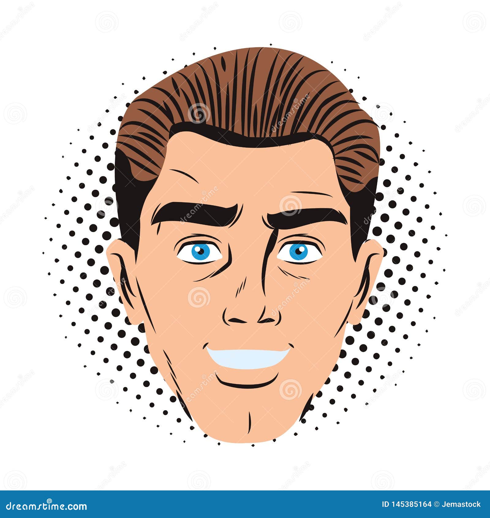 Pop art man face stock vector. Illustration of retro - 145385164