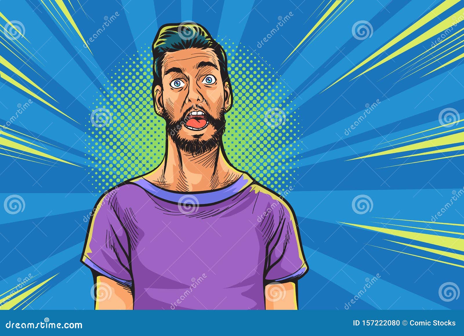 Pop Art Man Screams in Horror, Panic Face Stock Vector - Illustration ... Pop Art Man Screams in Horror, Panic Face Stock Vector - Illustration ...