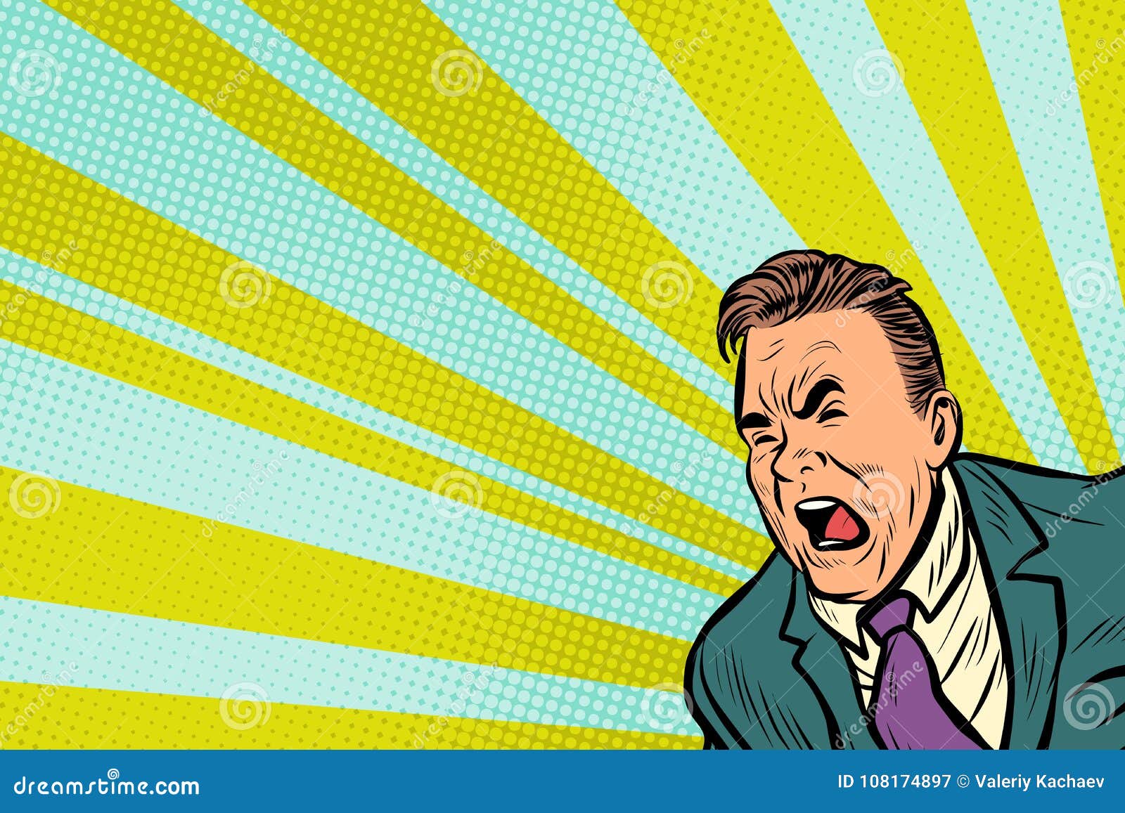 Pop art man shouting stock vector. Illustration of hand - 108174897