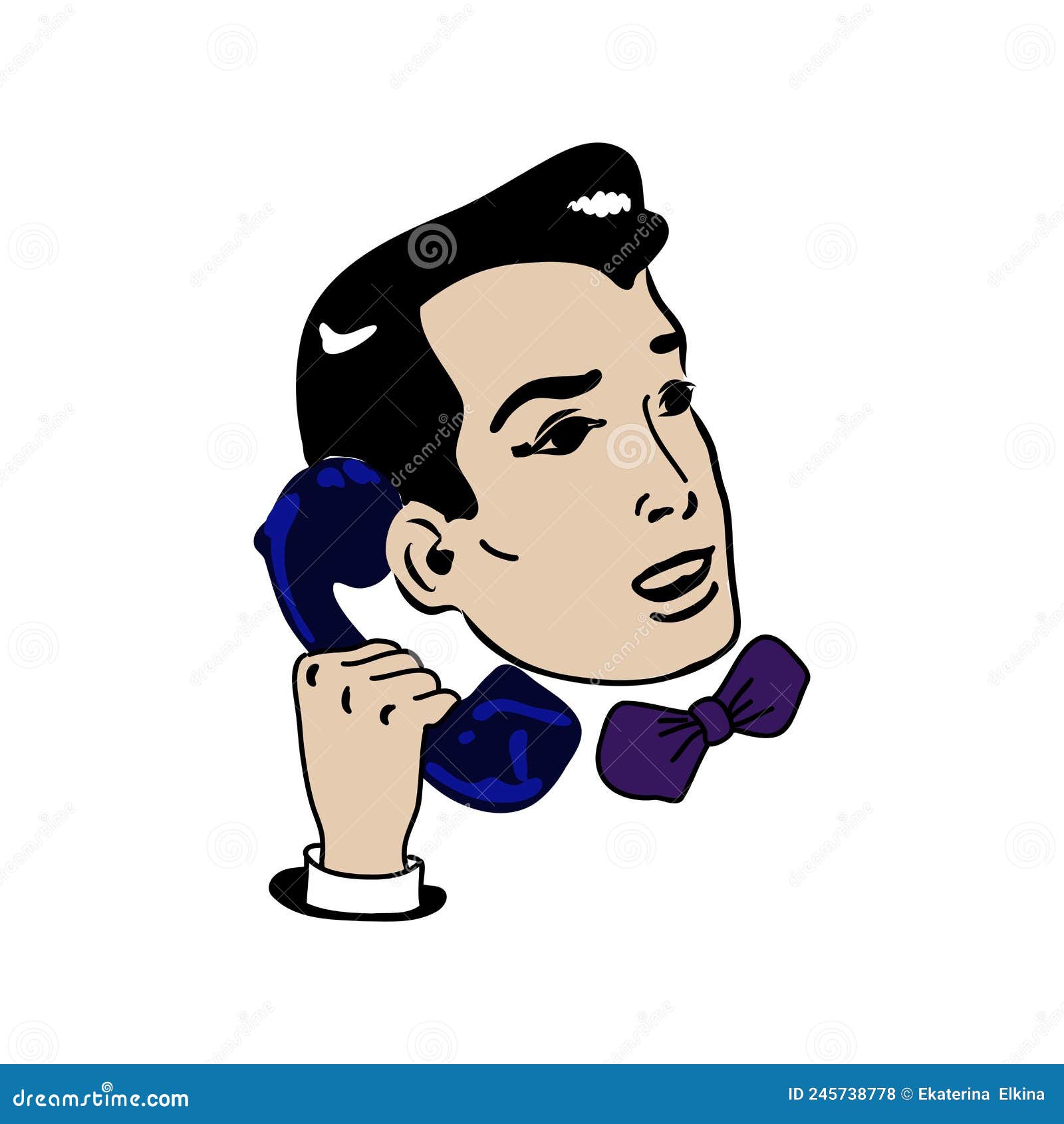 Pop Art Man Talking on the Phone a Comic Book Character Stock Vector ...