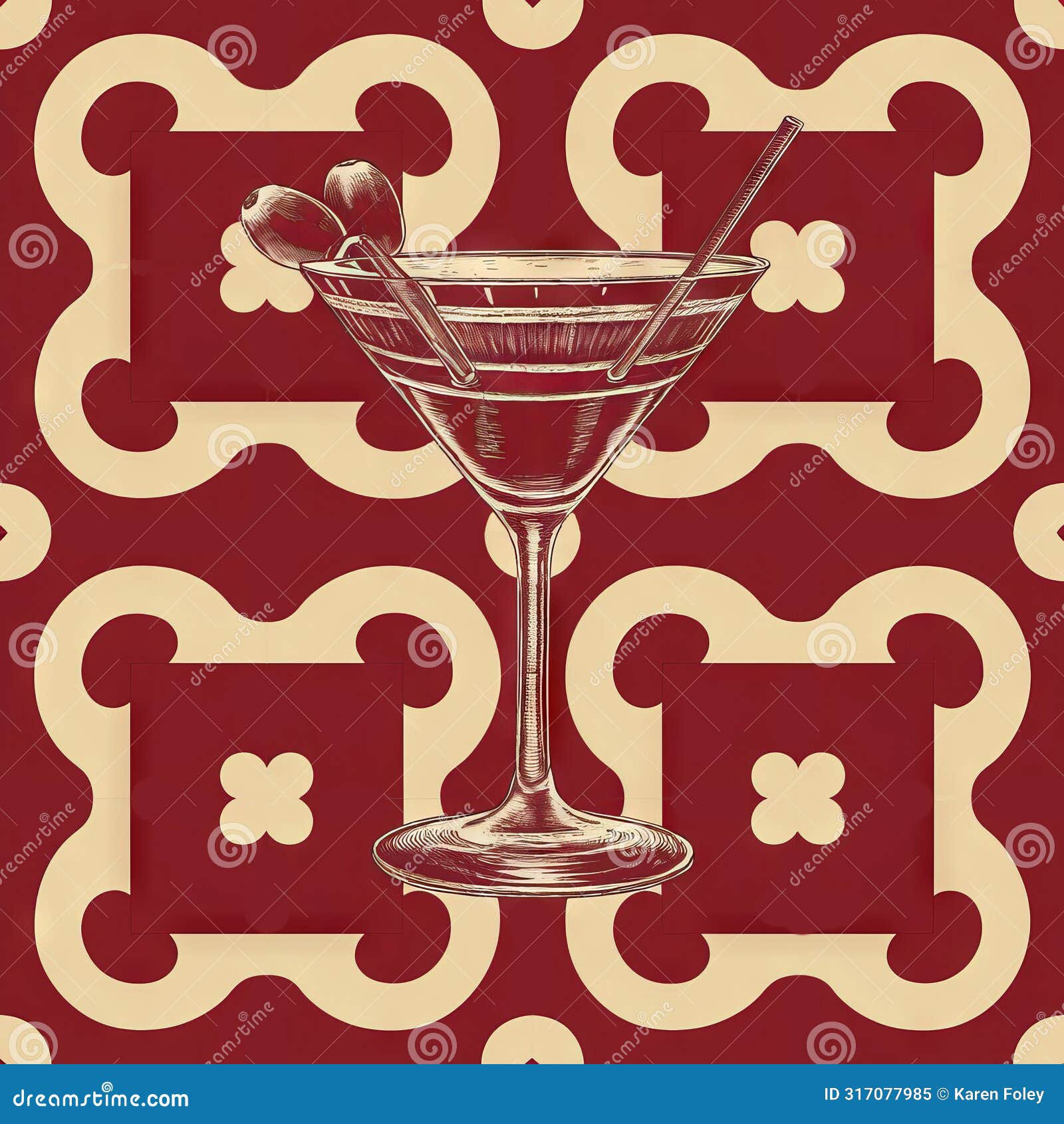 Pop art martini pattern stock illustration. Illustration of seamless ...