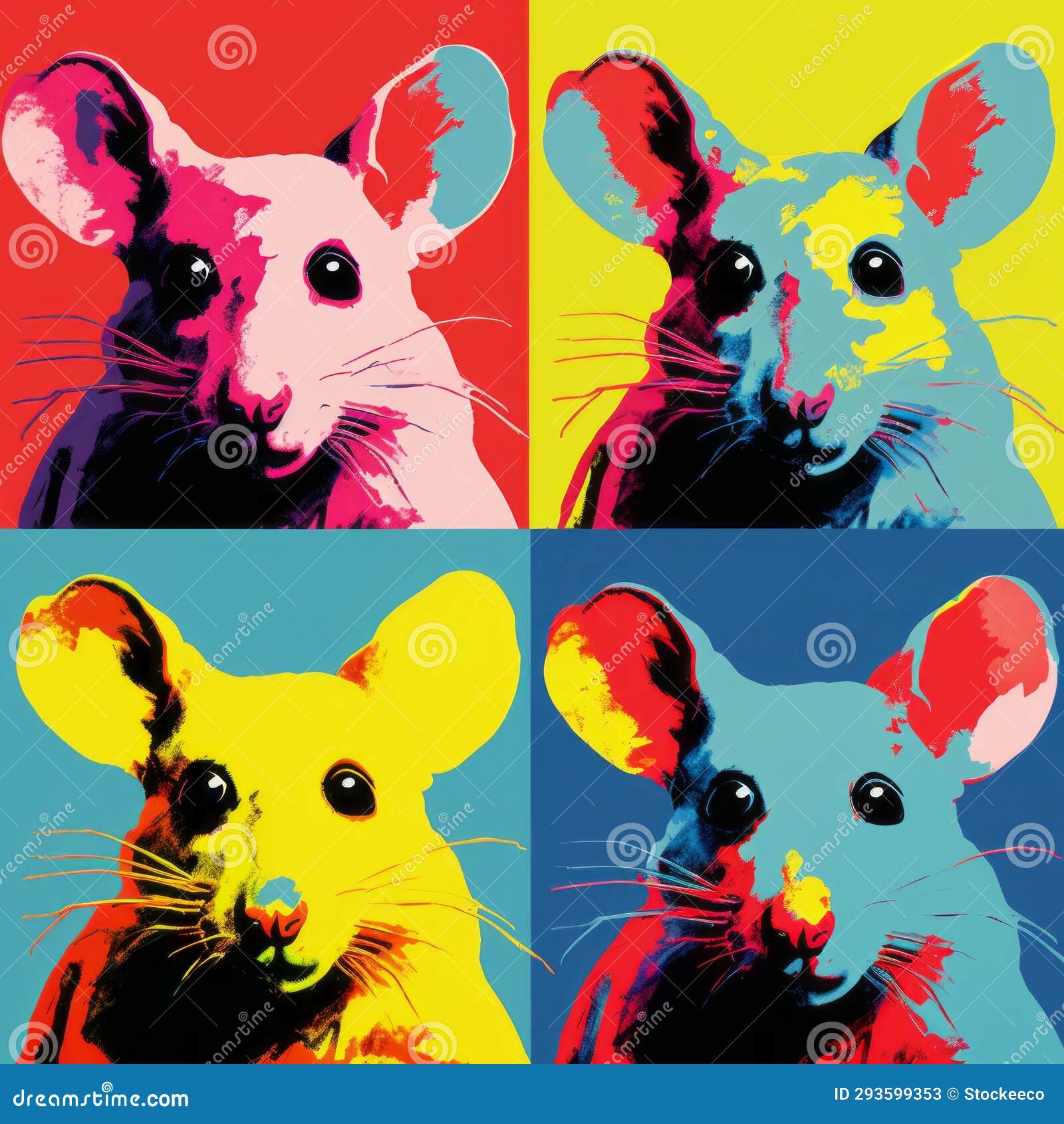 Colorful Pop Art Mousemove Inspired By Andy Warhol Royalty-Free Stock ...