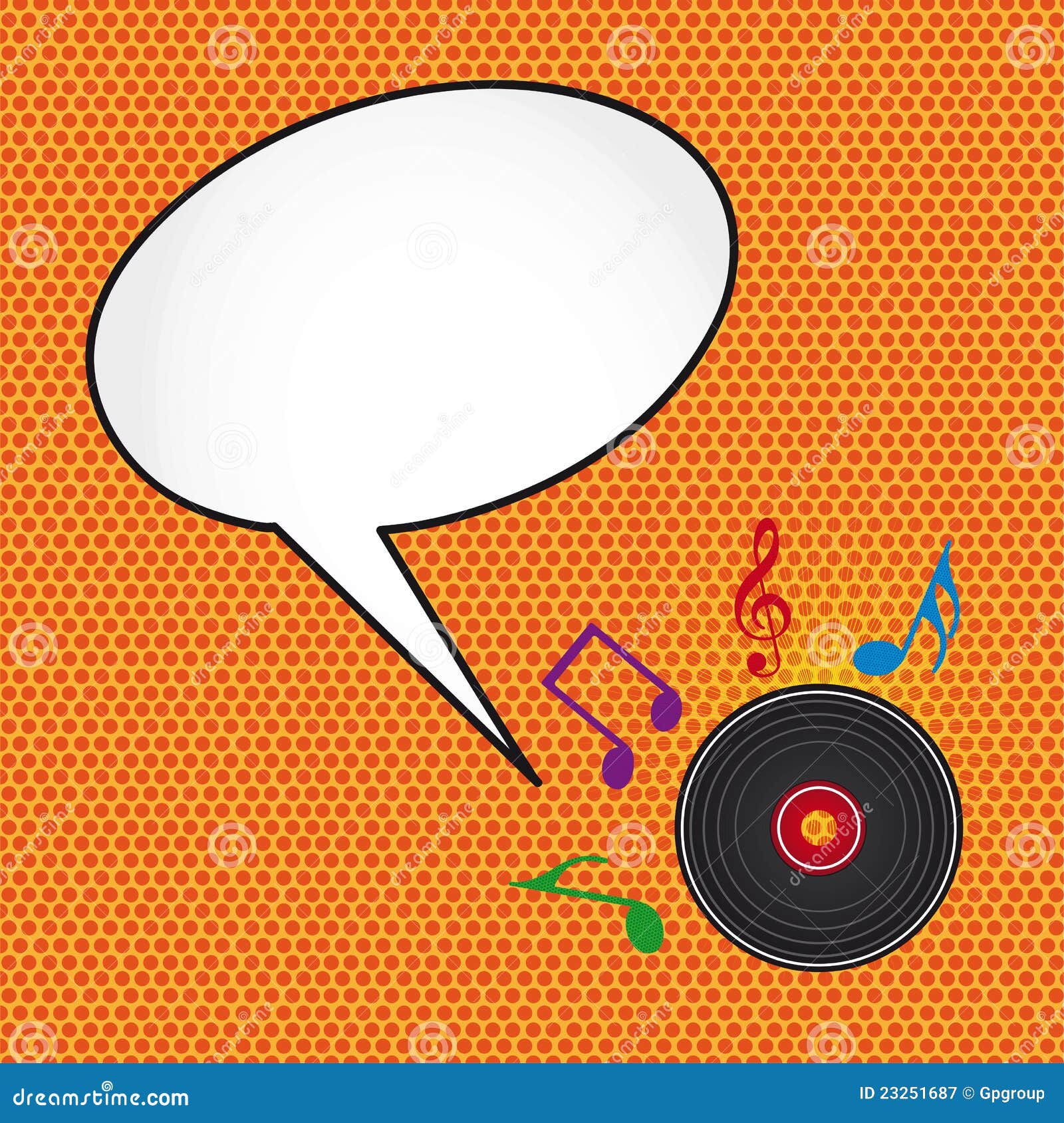 Pop art music stock illustration. Illustration of note - 23251687