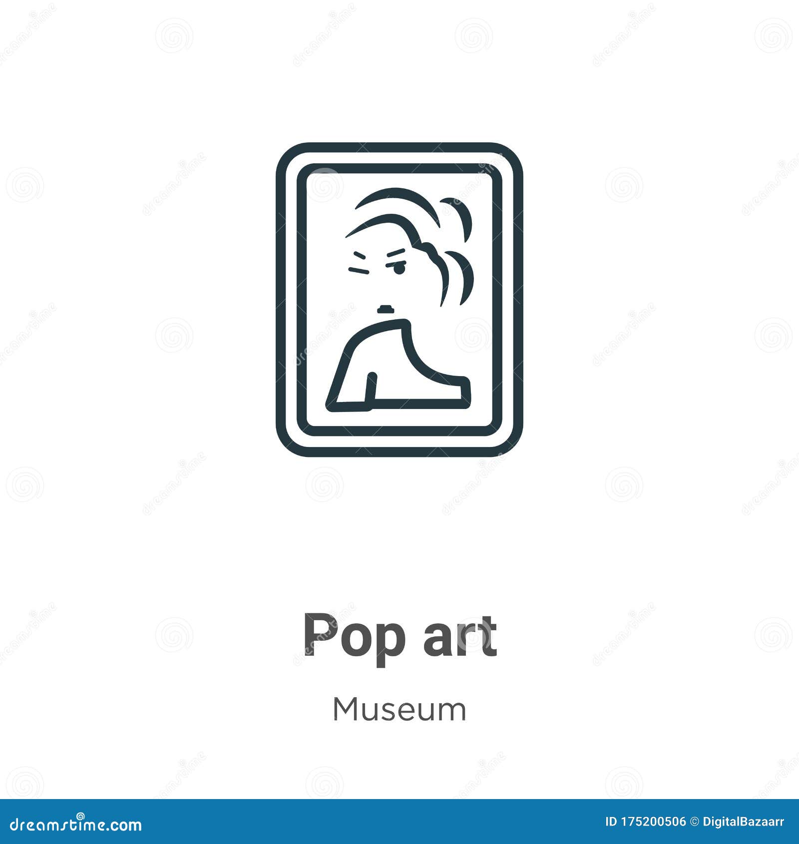 Pop Art Outline Vector Icon. Thin Line Black Pop Art Icon, Flat Vector ...