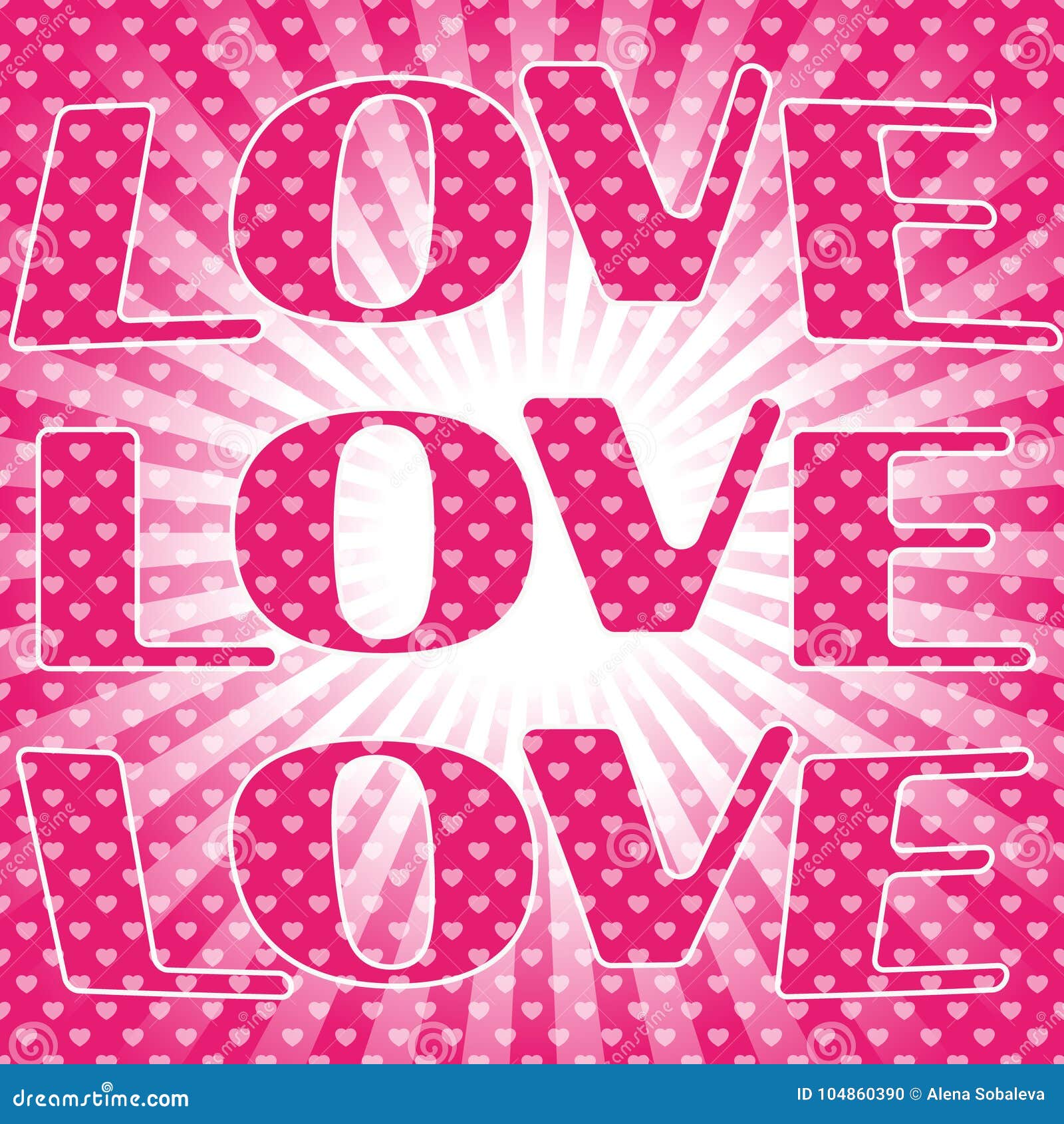 Pop Art Pattern with the Lettering Love Stock Vector - Illustration of ...