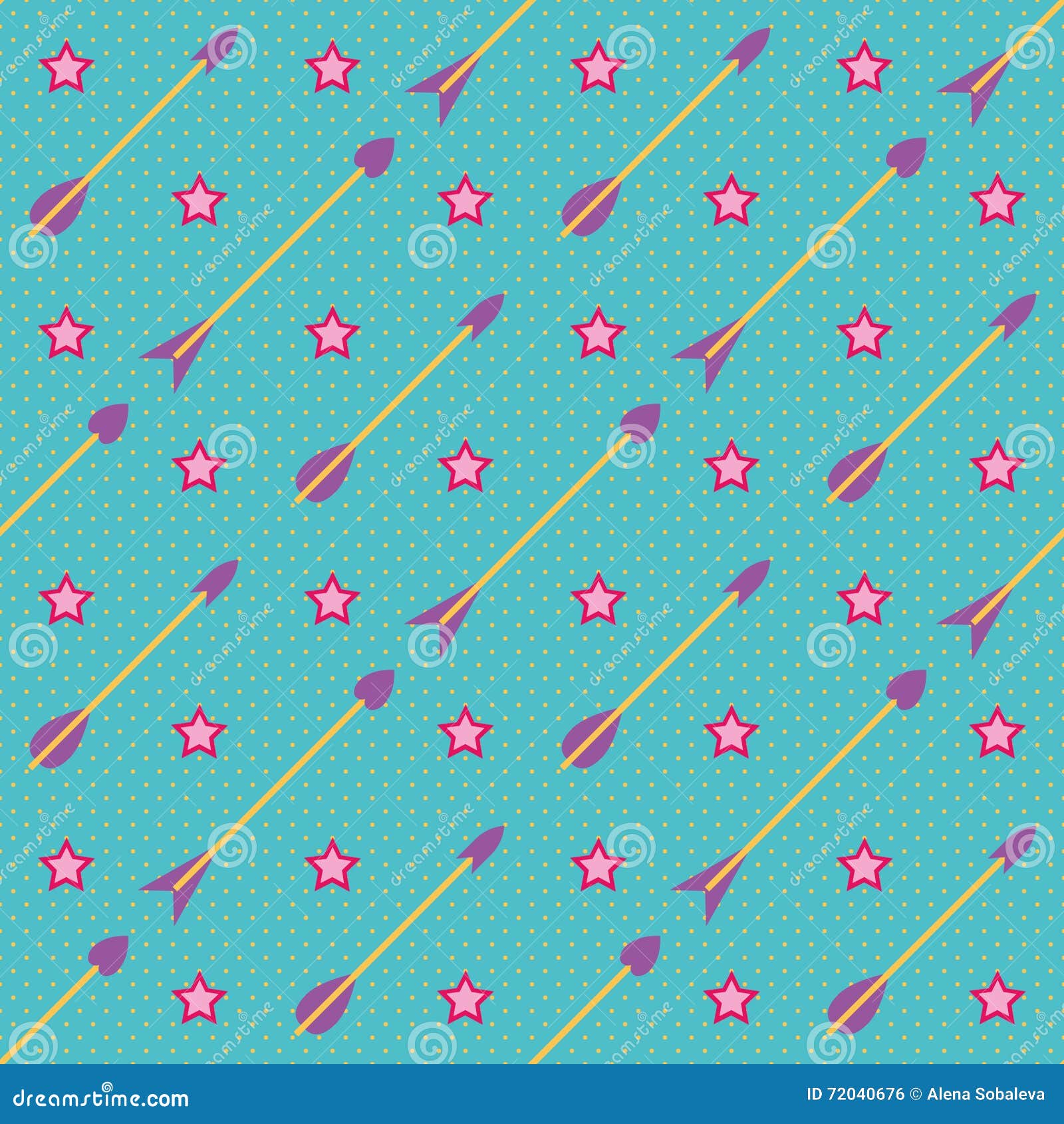 Pop Art Pattern with Stars and Arrows Stock Vector - Illustration of ...