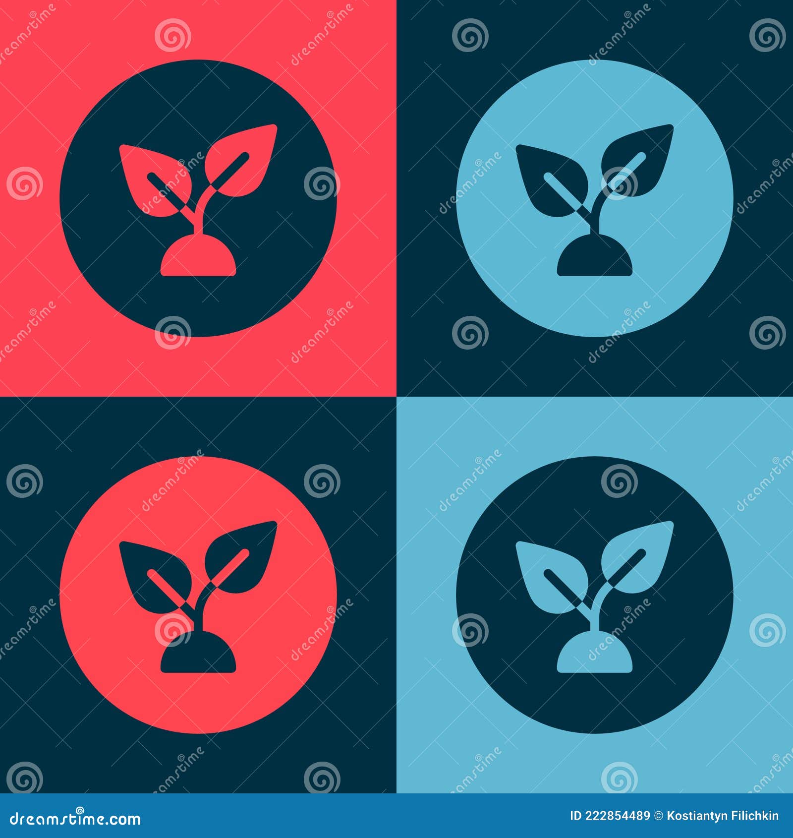 Pop Art Plant Based Icon Isolated on Color Background. Vector Stock ...
