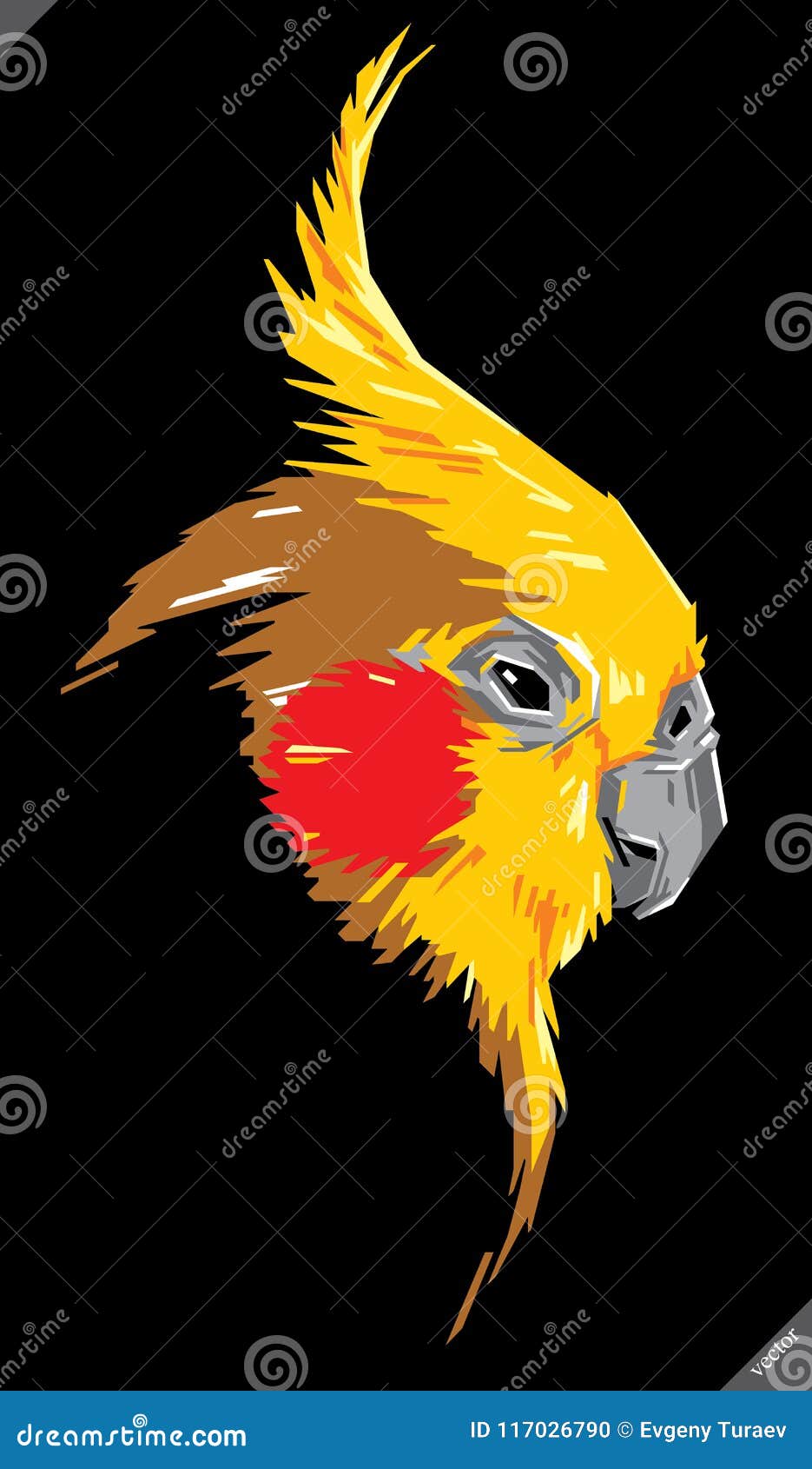 Pop Art Portrait of Beautiful Parrot. Vector Illustration Stock ...