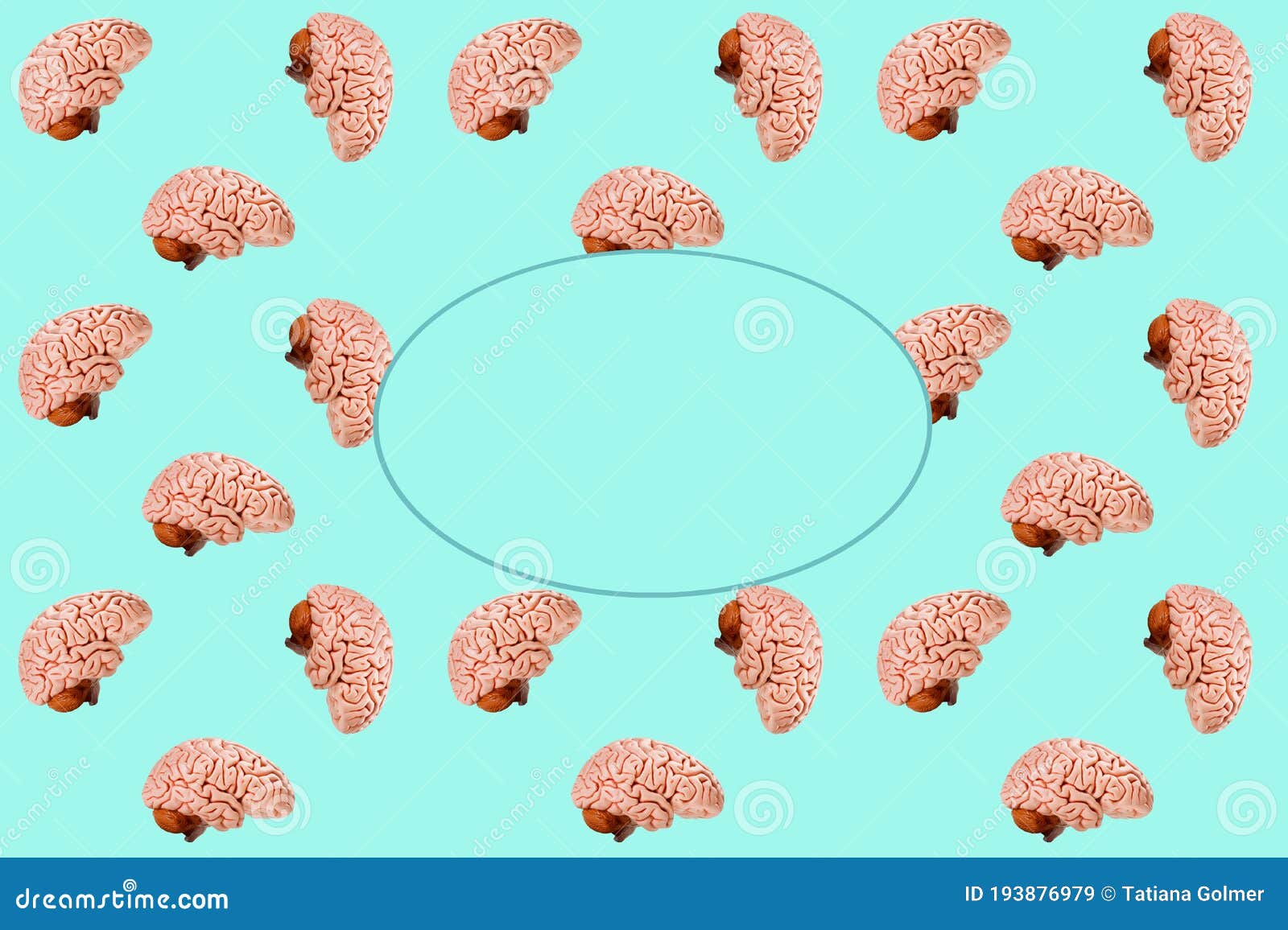 Pop Art Poster Multicolored Scattered Models of the Human Brain ...