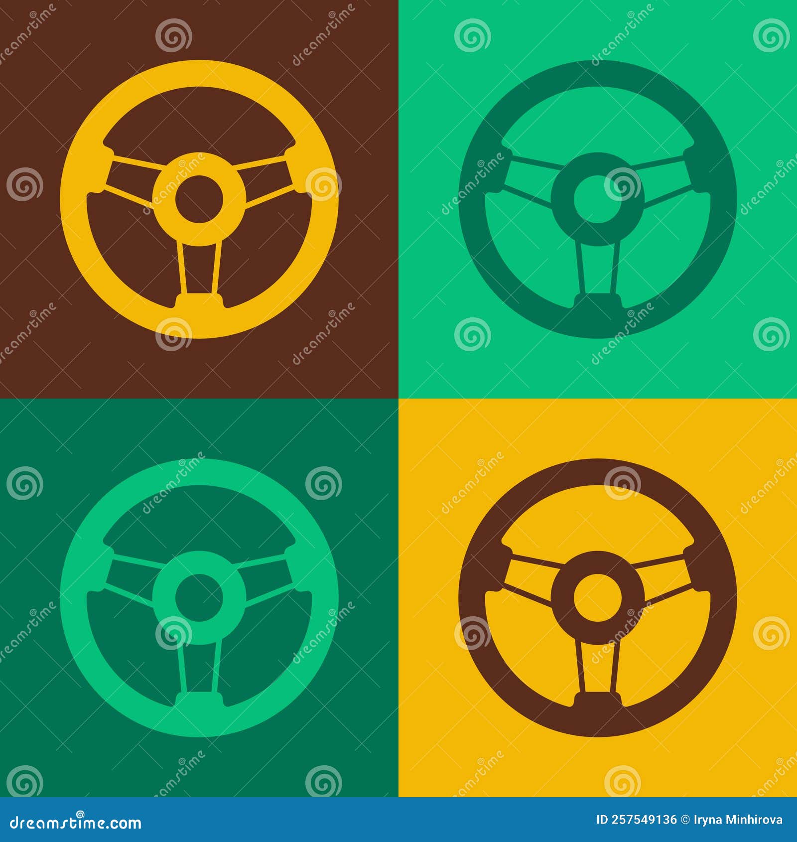 Pop Art Racing Simulator Cockpit Icon Isolated on Color Background ...