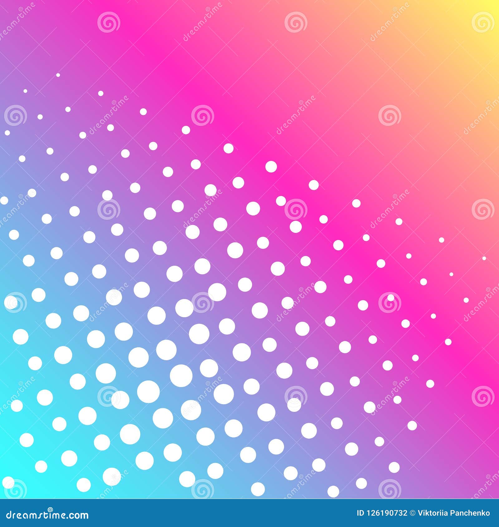 Pop Art Raster. Background of a Color Rainbow and White Dots Stock ...