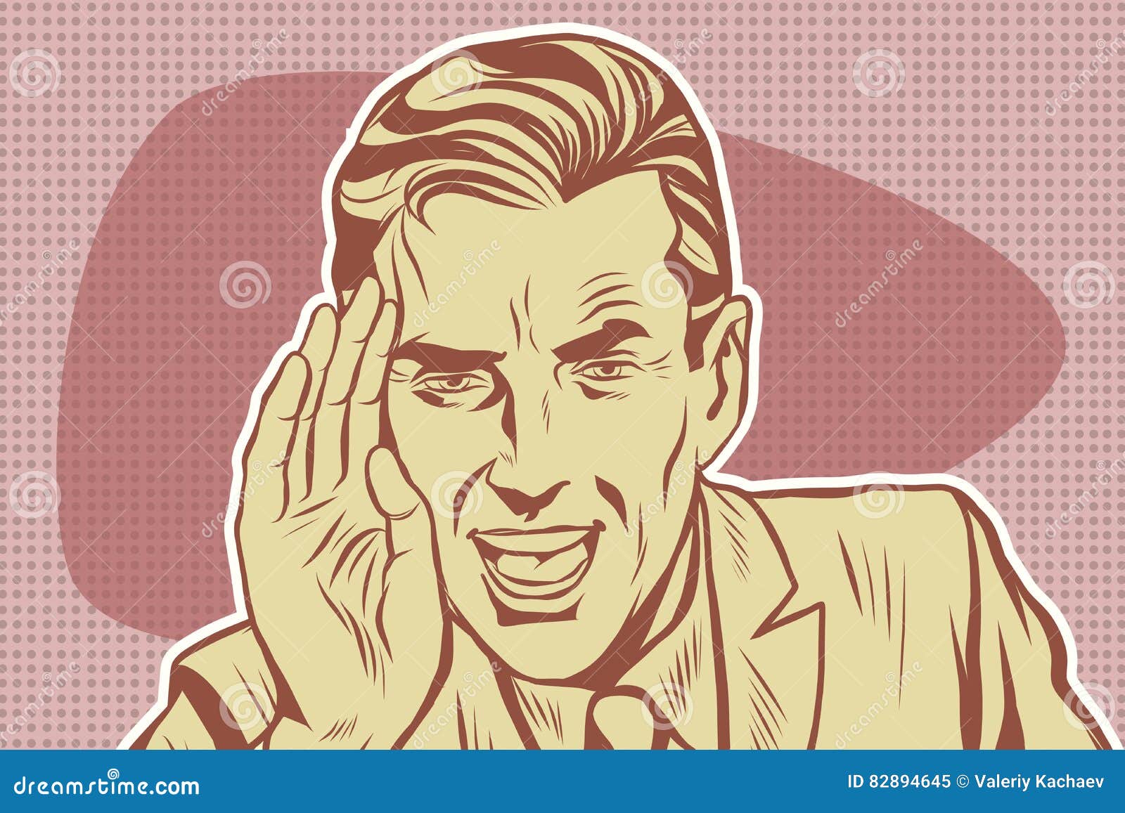 Pop art retro man shouting stock vector. Illustration of concept - 82894645