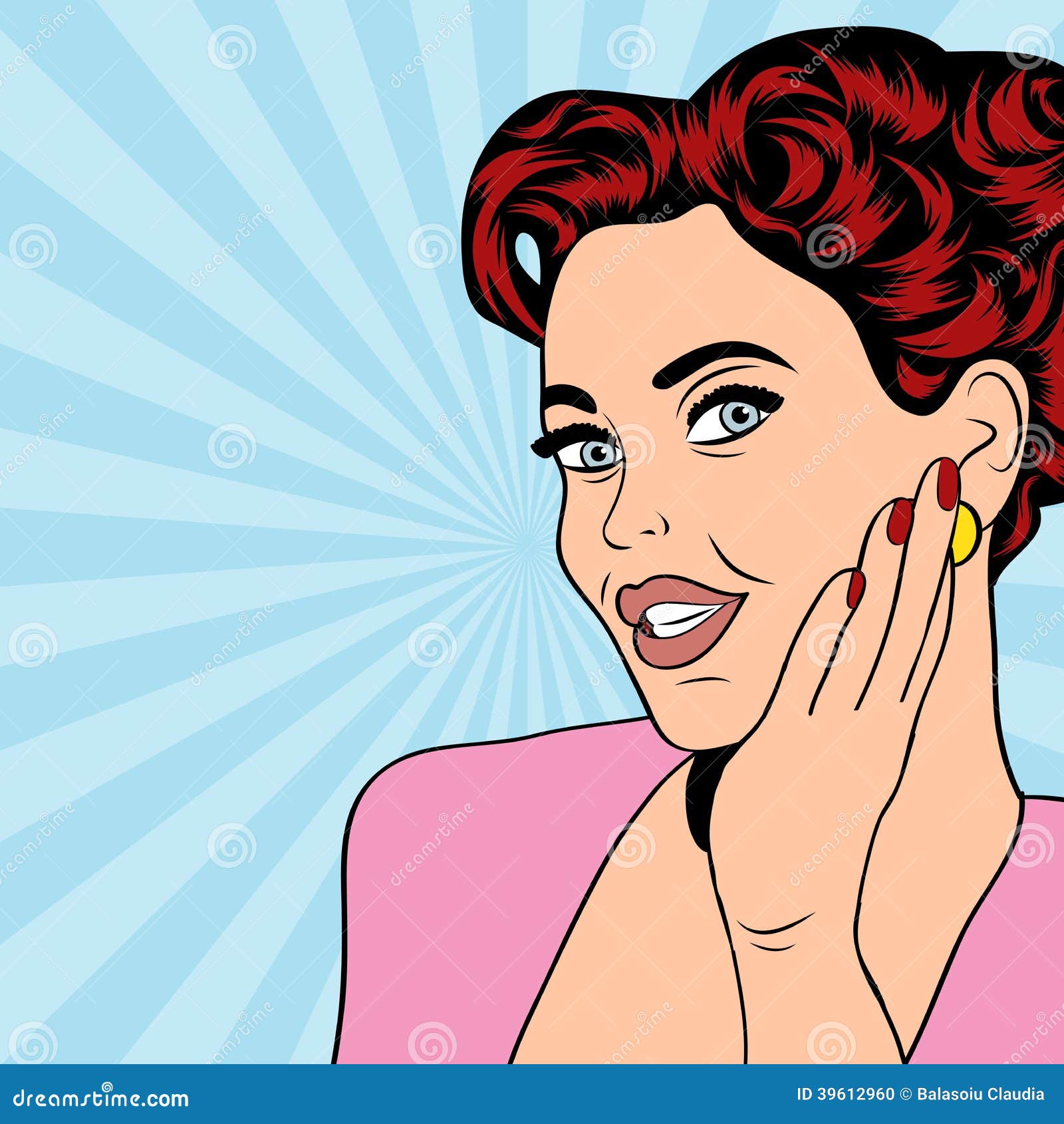 Pop Art Retro Woman in Comics Style Stock Vector - Illustration of ...