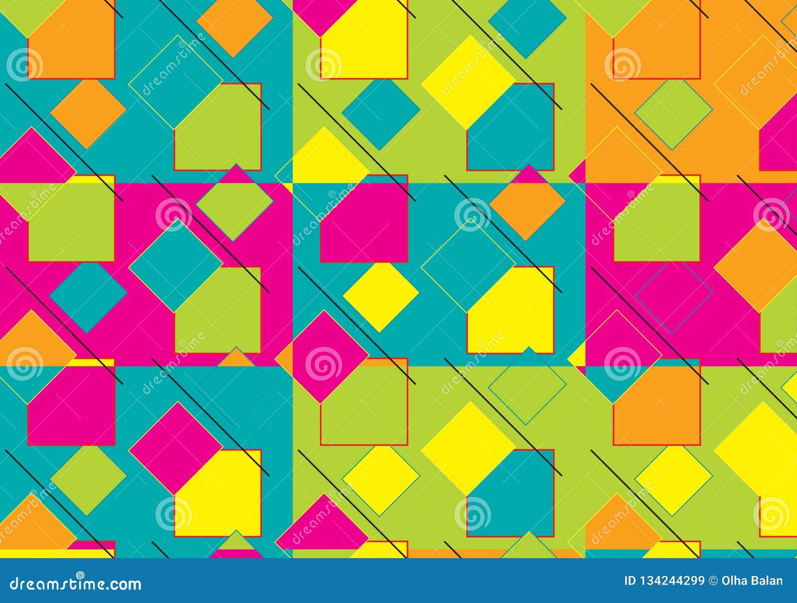Pop Art Rhombus Pattern vector illustratie. Illustration of decoratief ...
