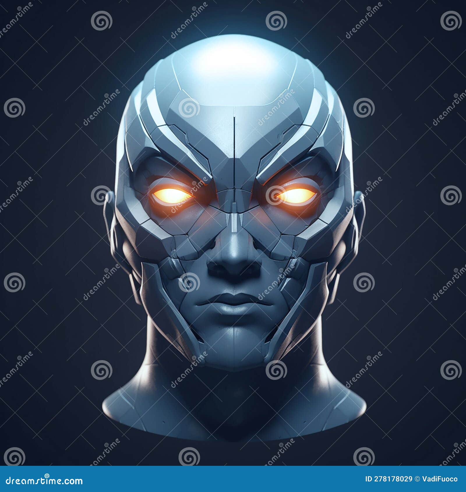 Pop Art, the Ritual Mask of the Virtual Man in Cyberspace. Stock ...