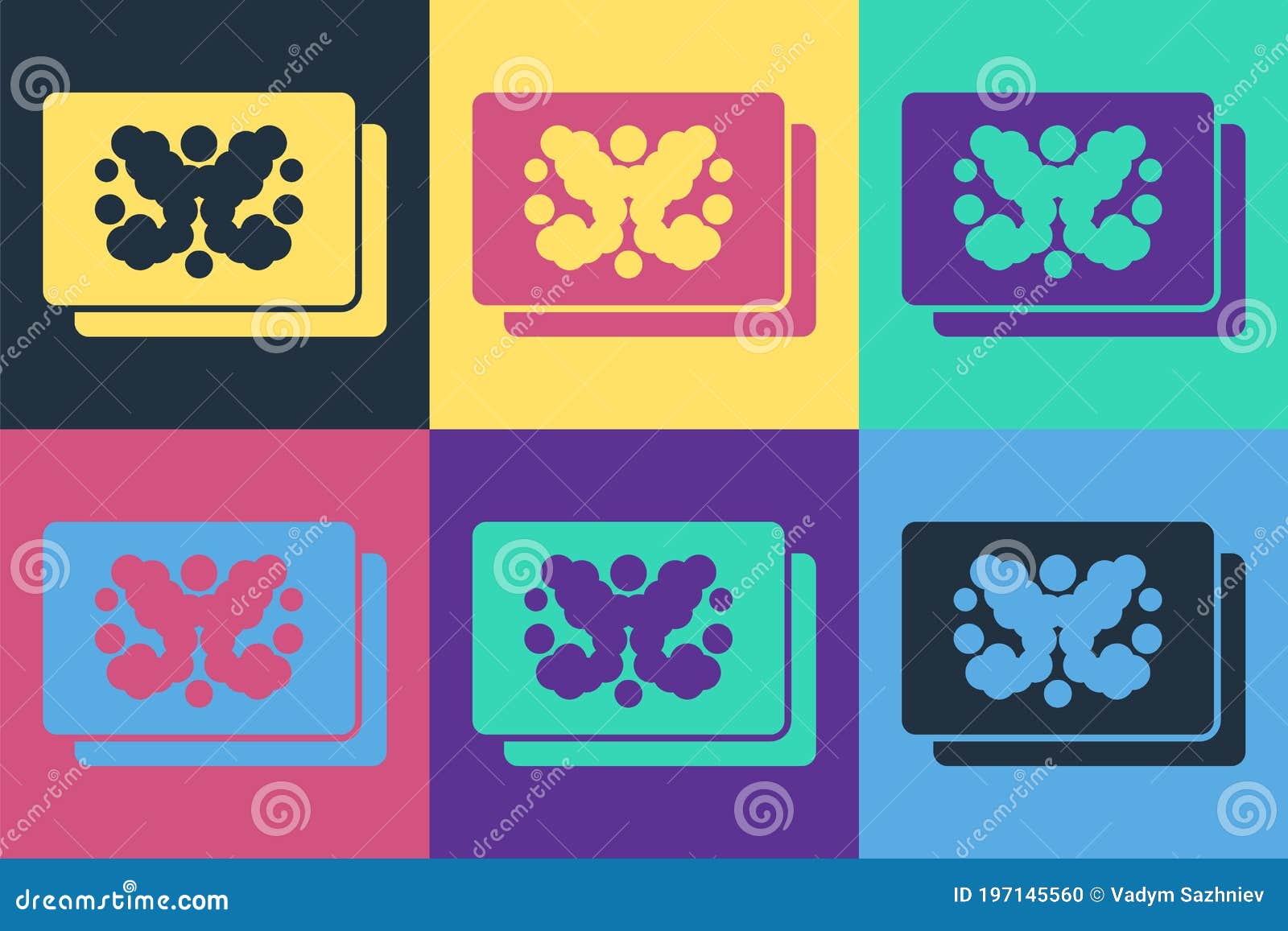 Pop Art Rorschach Test Icon Isolated on Color Background. Psycho ...