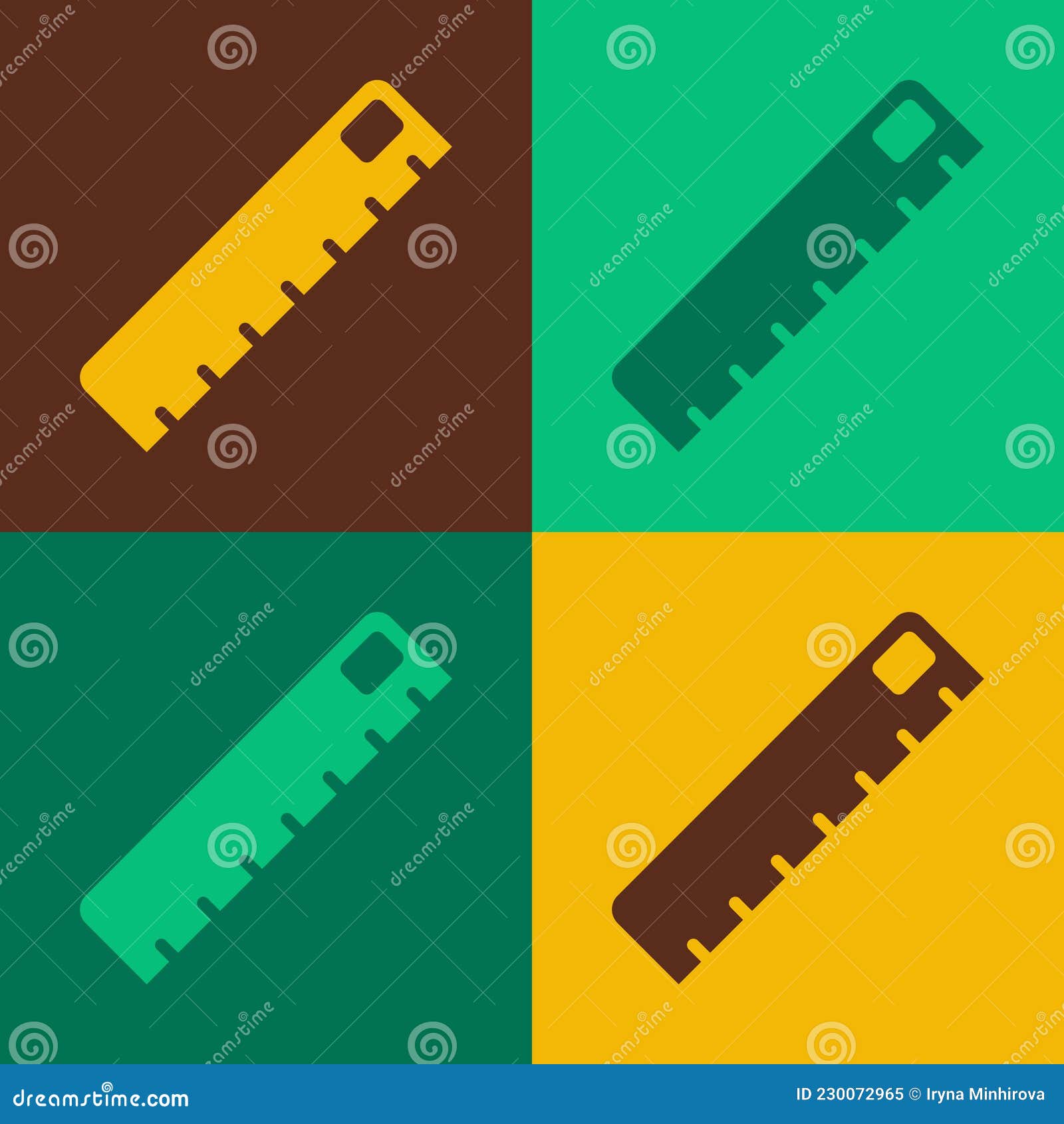 Pop Art Ruler Icon Isolated on Color Background. Straightedge Symbol ...