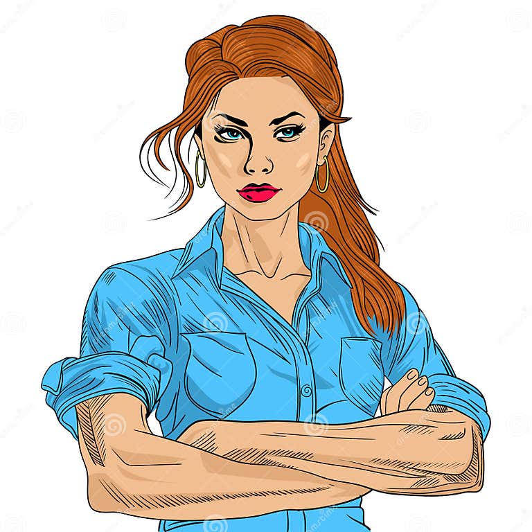 Pop Art Strong Girl Classical American Symbol Of Female Power Woman
