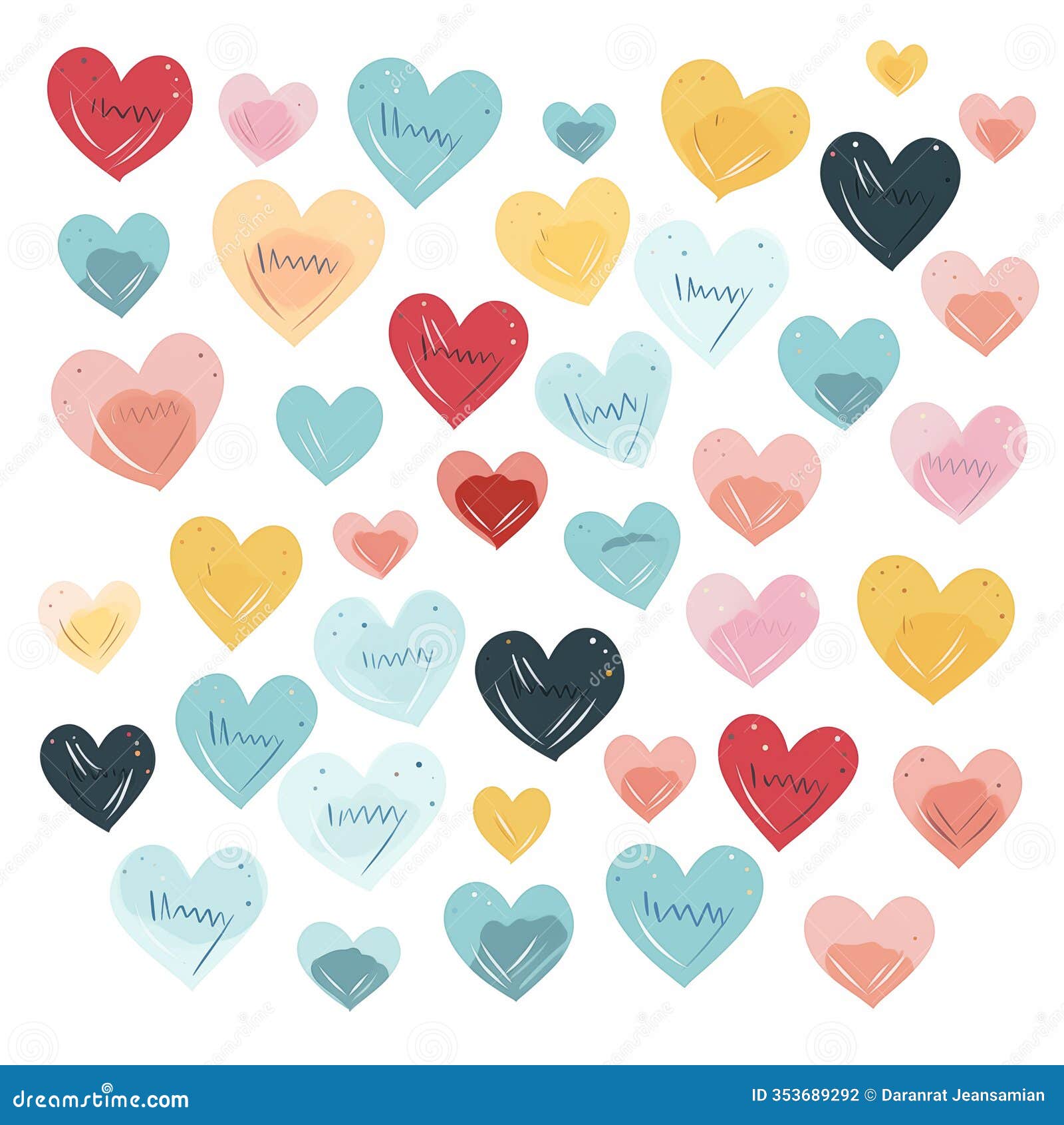 Pop Art in the Shape of a Cute Pastel Heart Stock Illustration ...