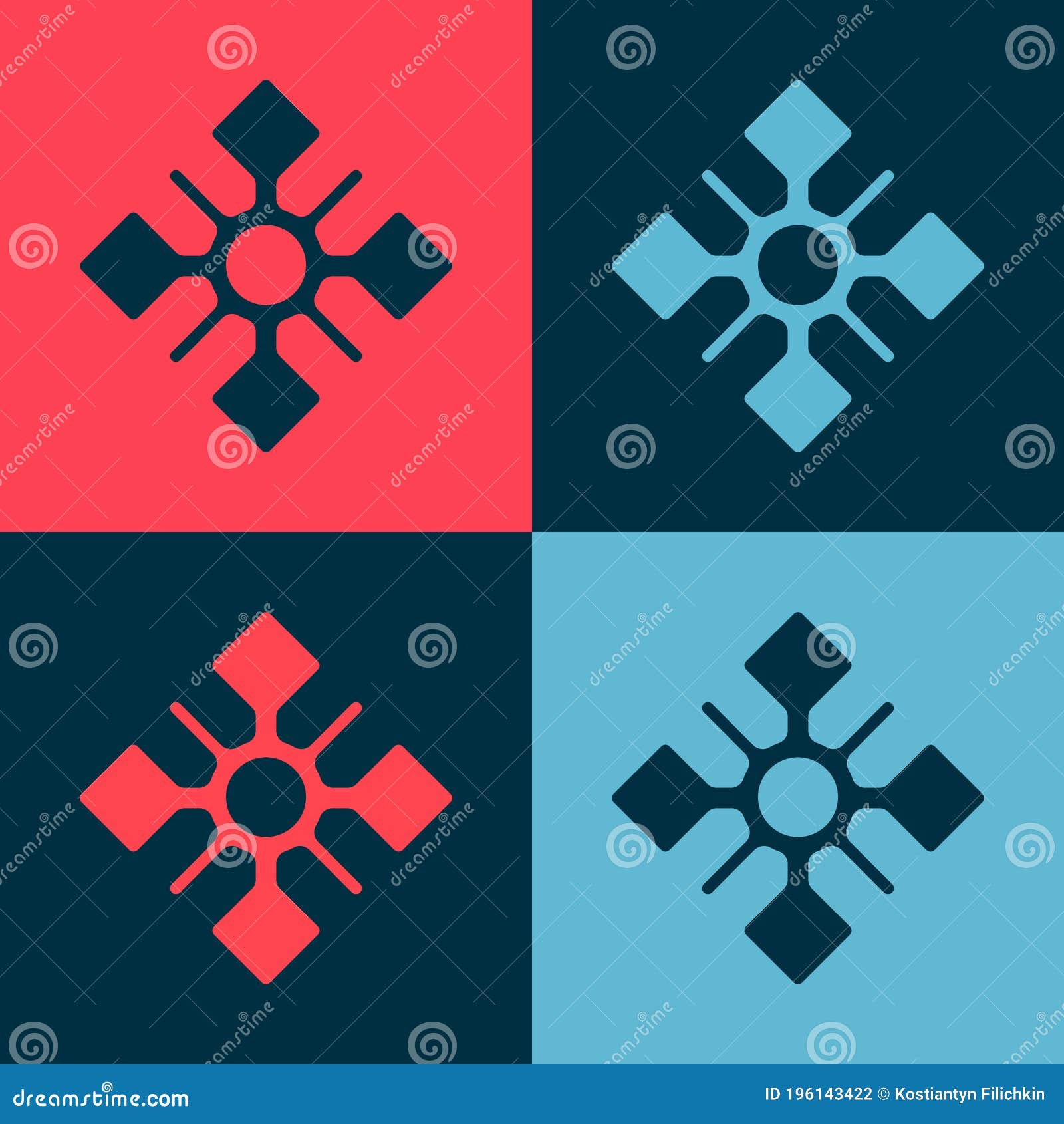 Pop Art Snowflake Icon Isolated on Color Background. Vector Stock ...