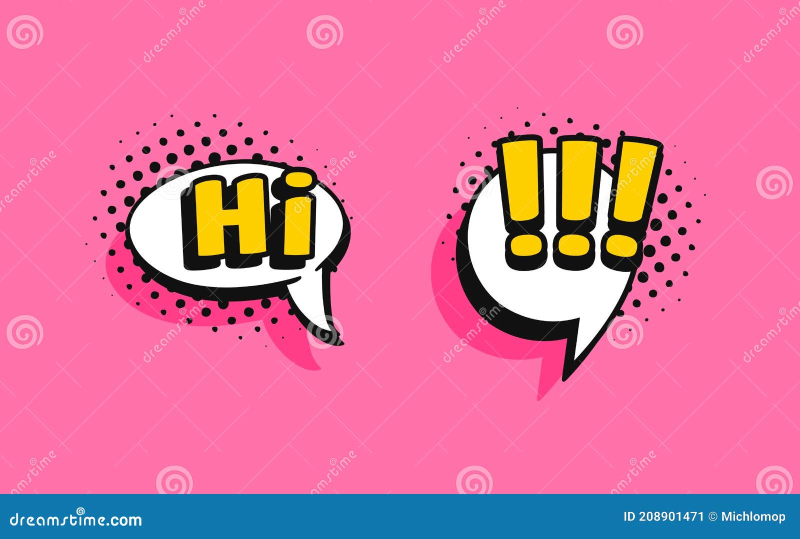 Pop Art Speech Bubble Drawing with Text. Cartoon Style Vector ...