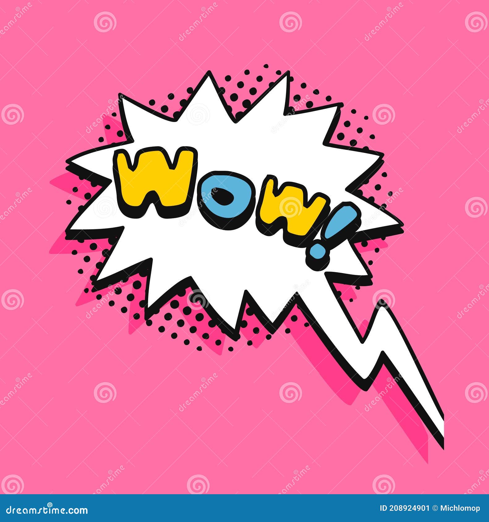 Pop Art Speech Bubble Drawing with Text. Cartoon Style Vector ...