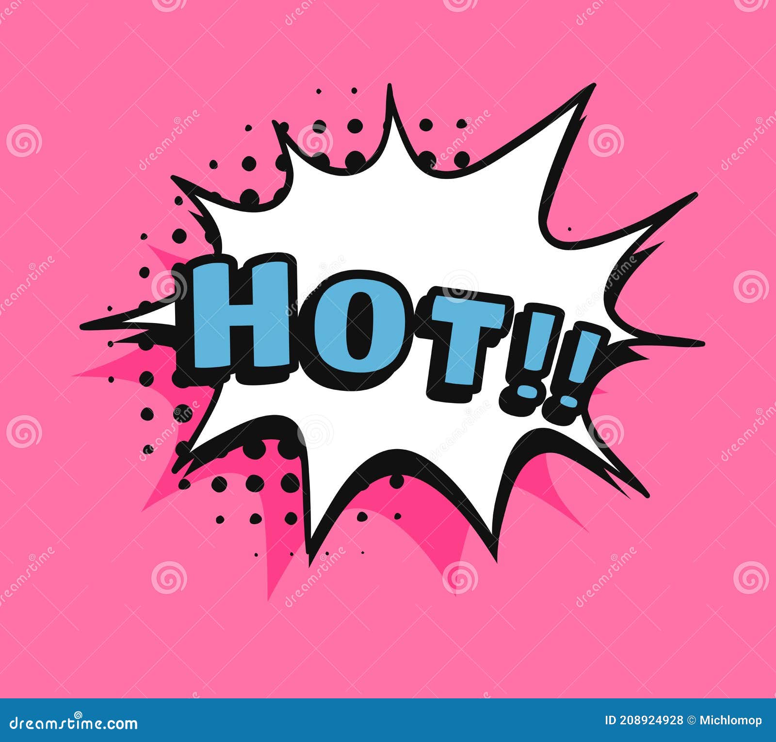 Pop Art Speech Bubble Drawing with Text. Cartoon Style Vector ...