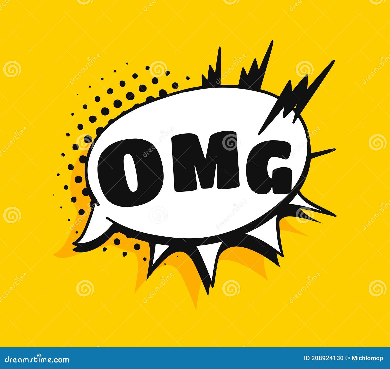 Pop Art Speech Bubble Drawing with Text. Cartoon Style Vector ...
