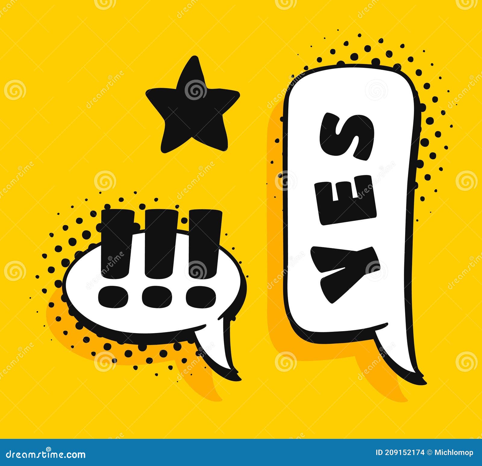 Pop Art Speech Bubble Drawing with Text. Cartoon Style Vector ...