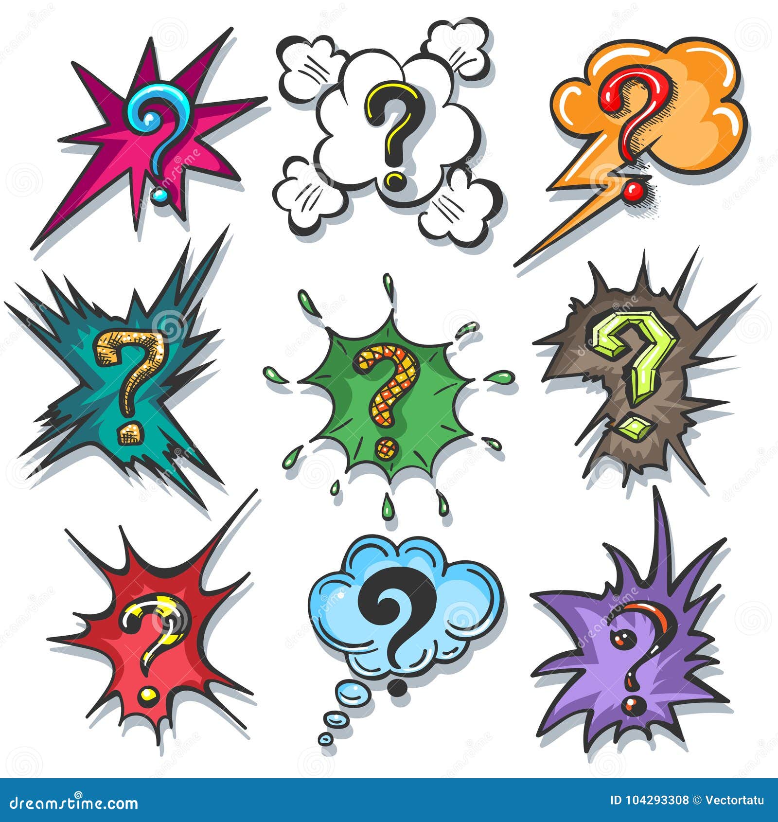 Pop Art Speech Bubble Question Marks Stock Vector - Illustration of ...