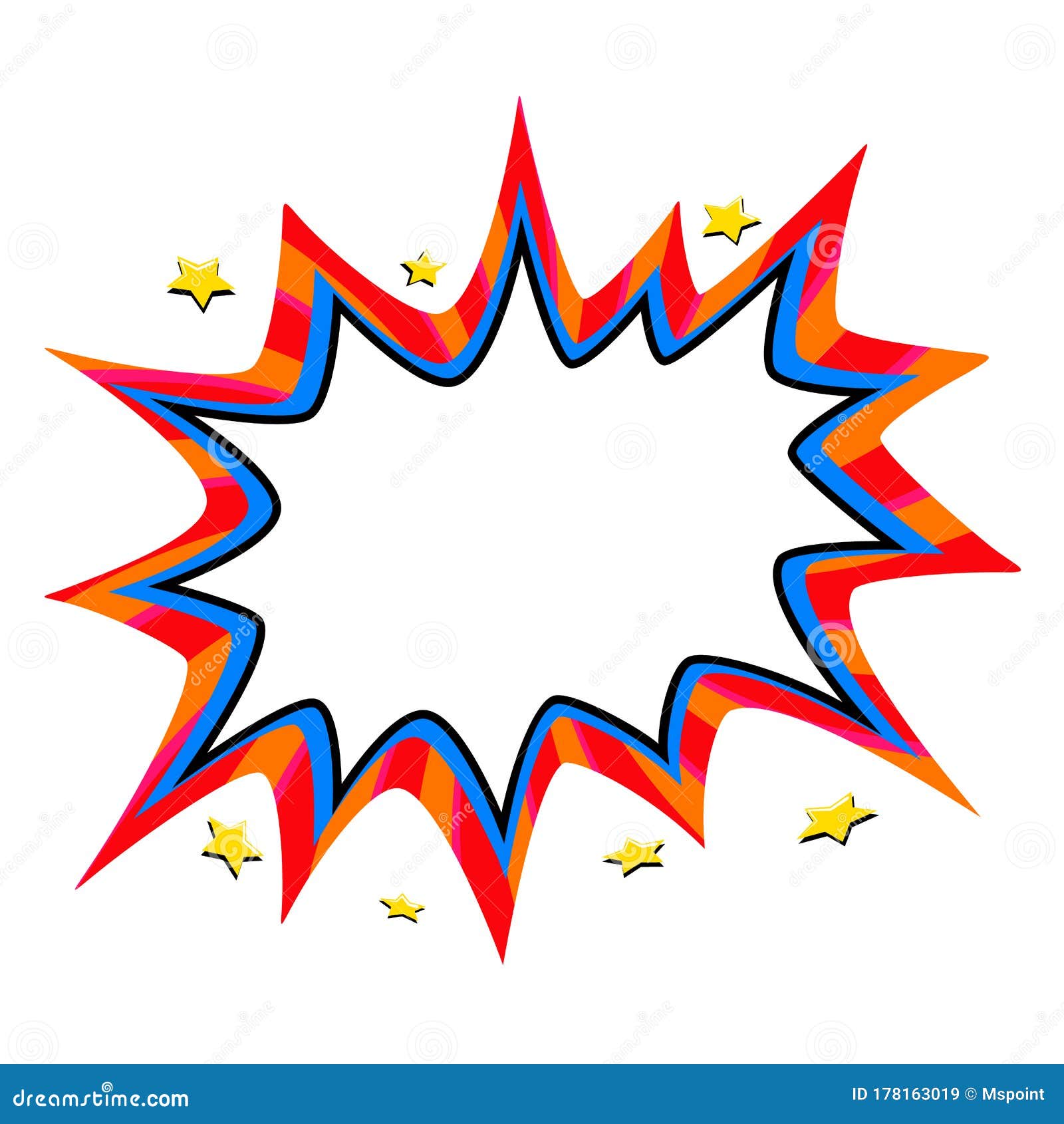 Pop Art Speech Bubble Template For Your Design Comics Style Pop Art Empty Bang Shape On White
