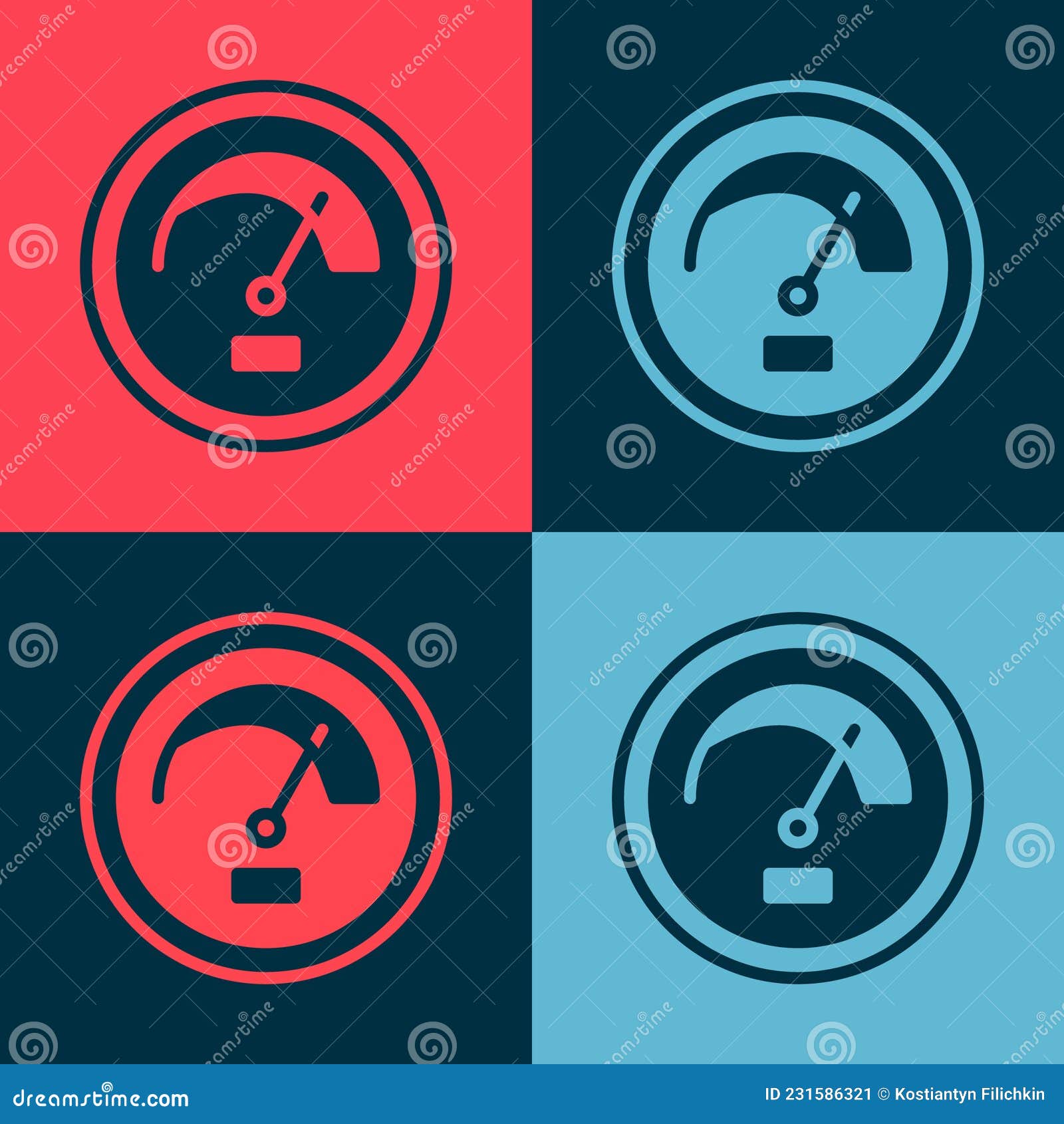 Pop Art Speedometer Icon Isolated on Color Background. Vector Stock ... Pop Art Speedometer Icon Isolated on Color Background. Vector Stock ...